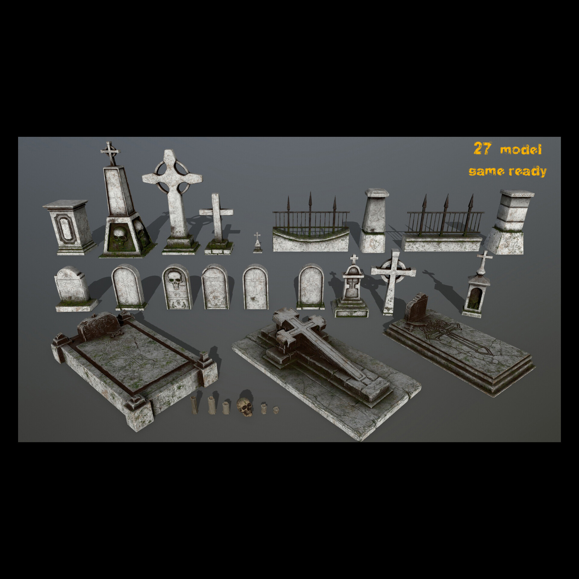 ArtStation - tombstone set
