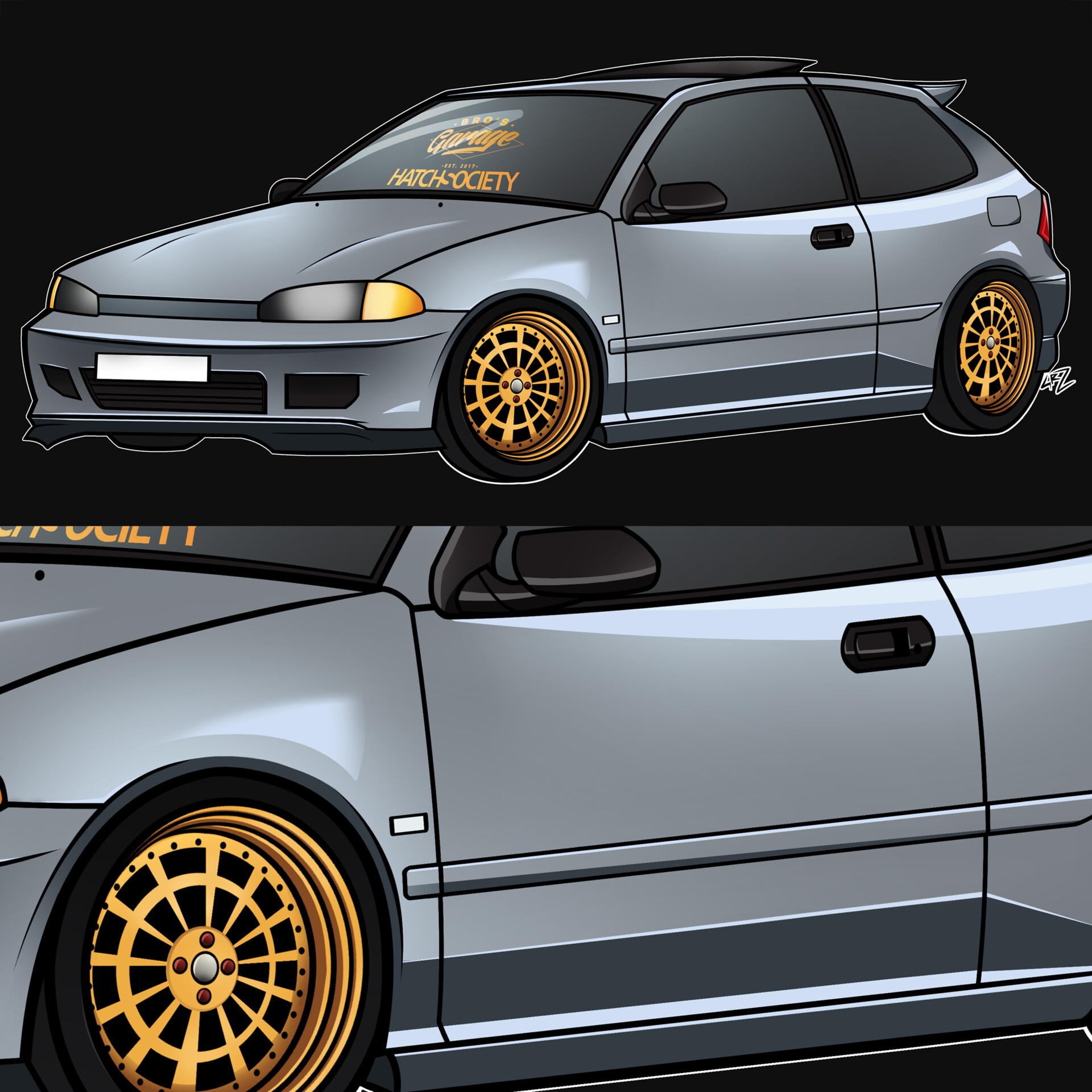 Romane Grz - Honda Civic EG4 (commission)