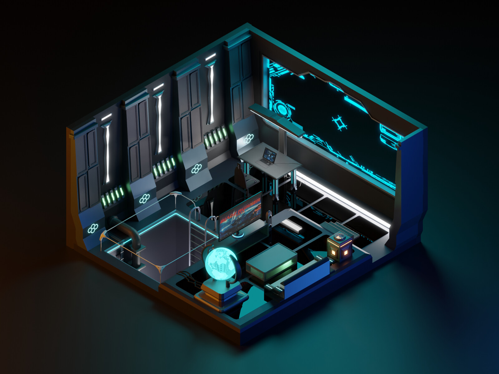 ArtStation - Cyberpunk room