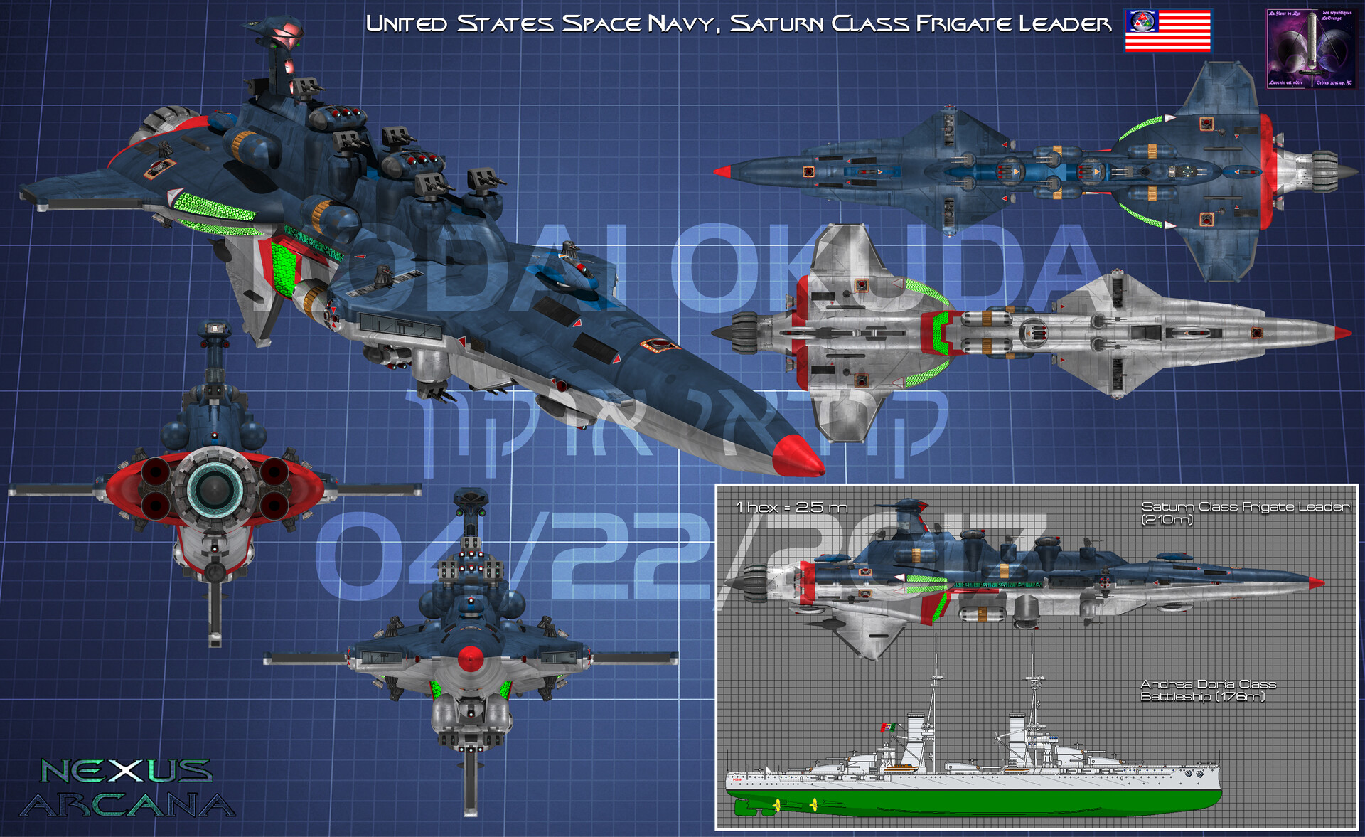ArtStation - United States Space Navy Saturn class Heavy Frigate
