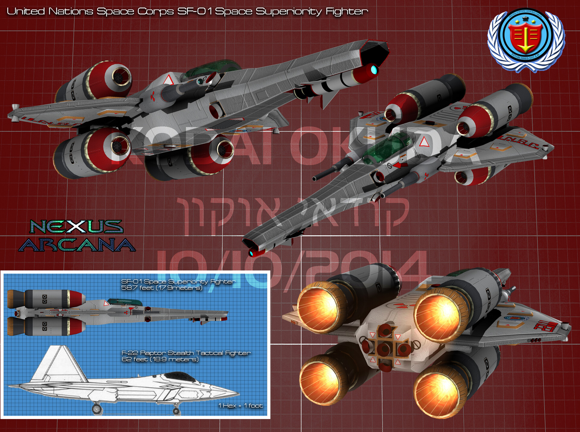 ArtStation - United Nations Space Corps SF-01 Space Superiority Fighter