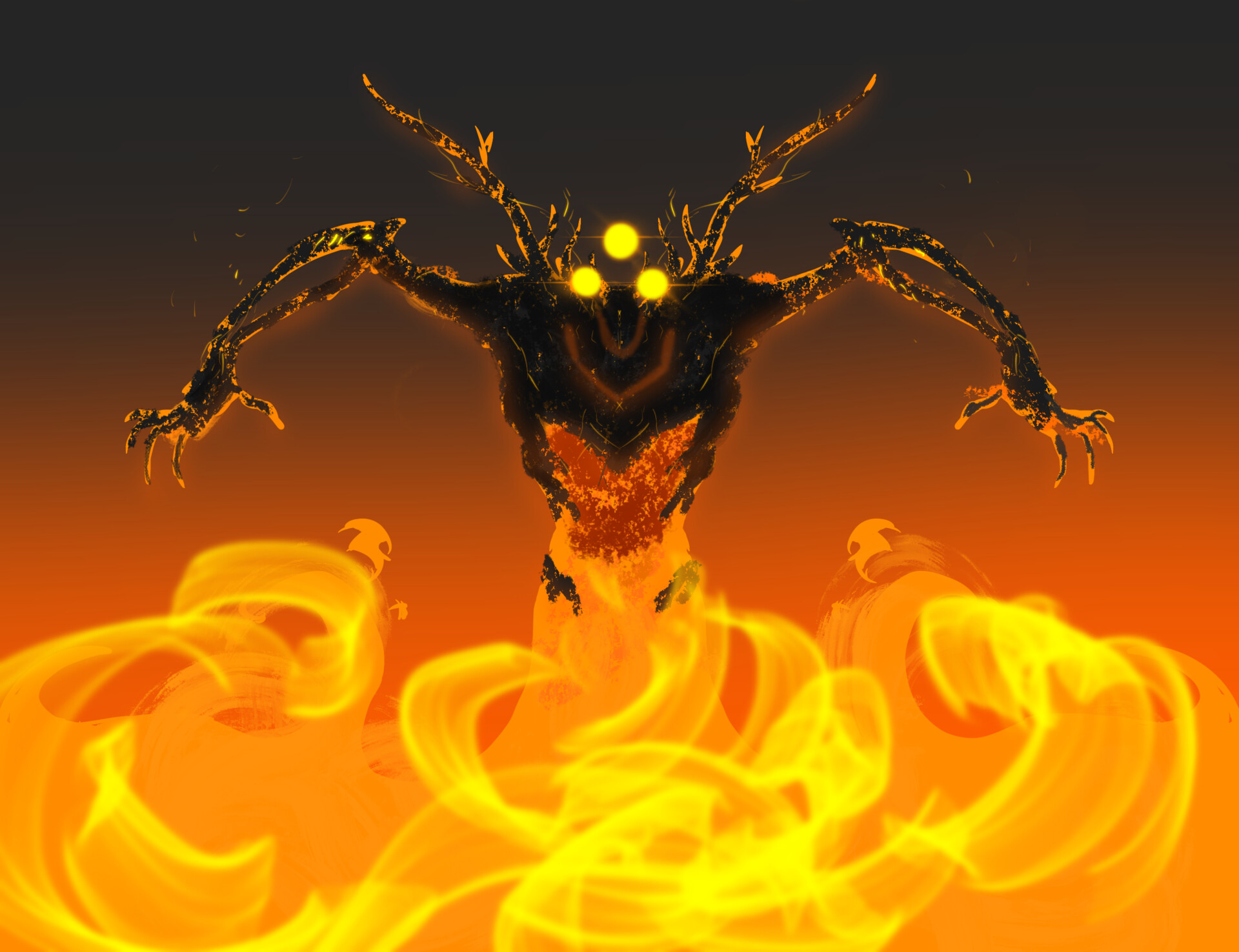 how to draw fire spirit