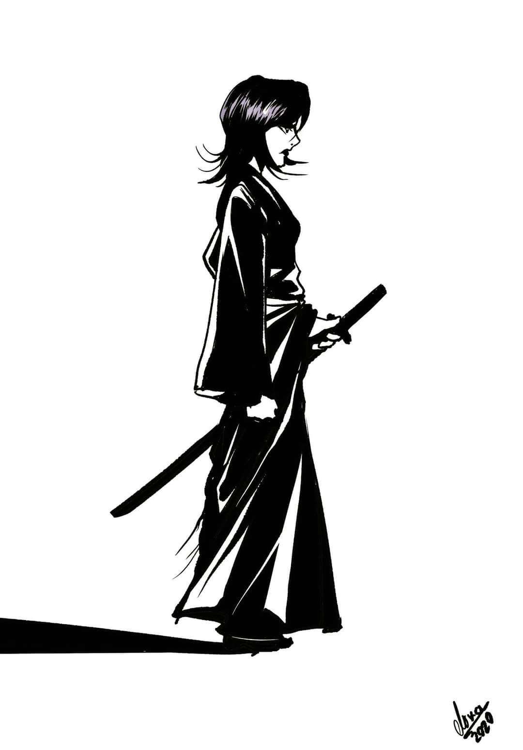 Nova - Bleach Fanart Ink Sketch (Ichigo & Rukia)