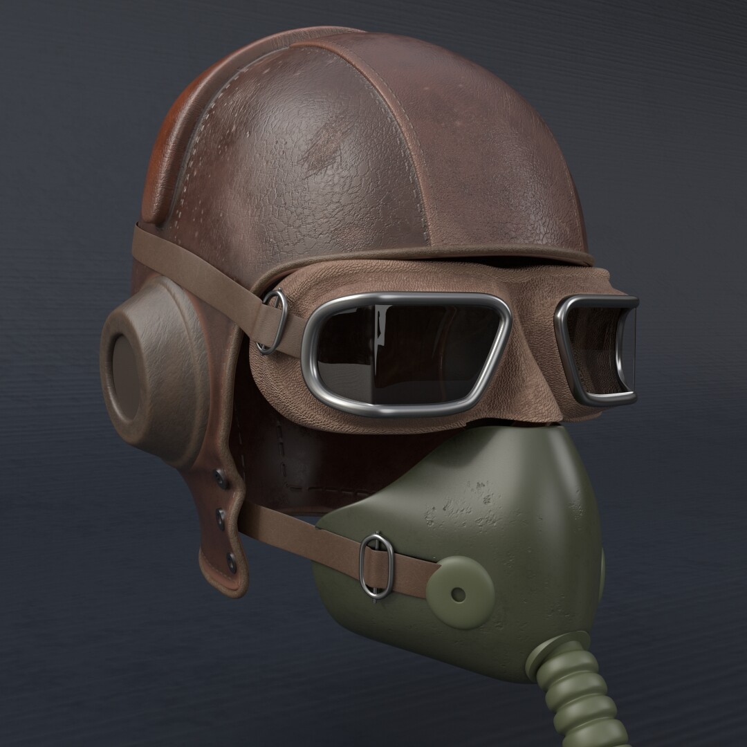 ArtStation - Leather Flying Helmet