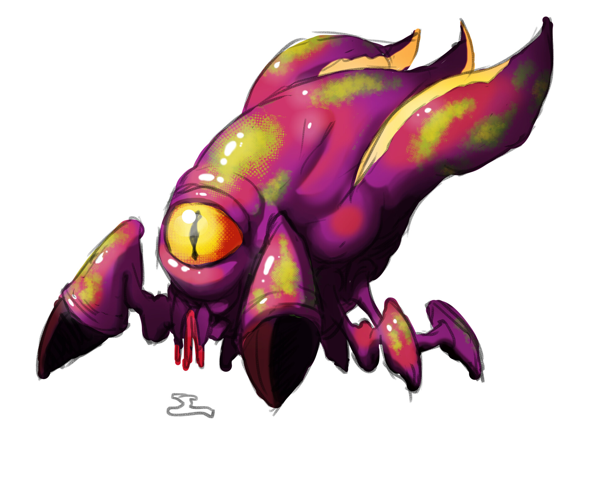 ArtStation - Baby one eyed alien creature...thing