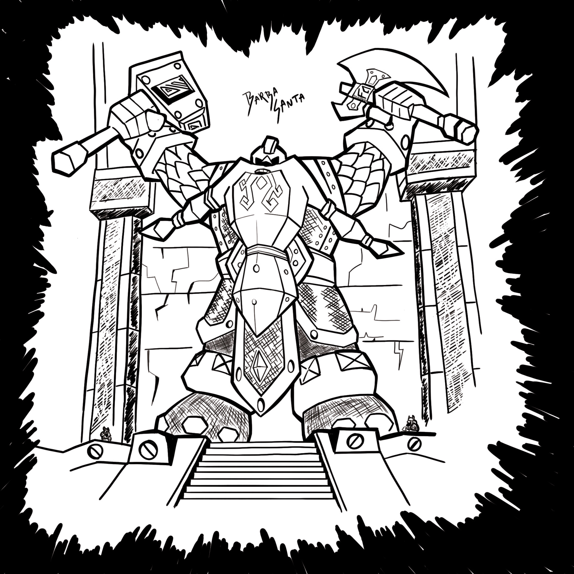 clash of clans barbarian king coloring pages