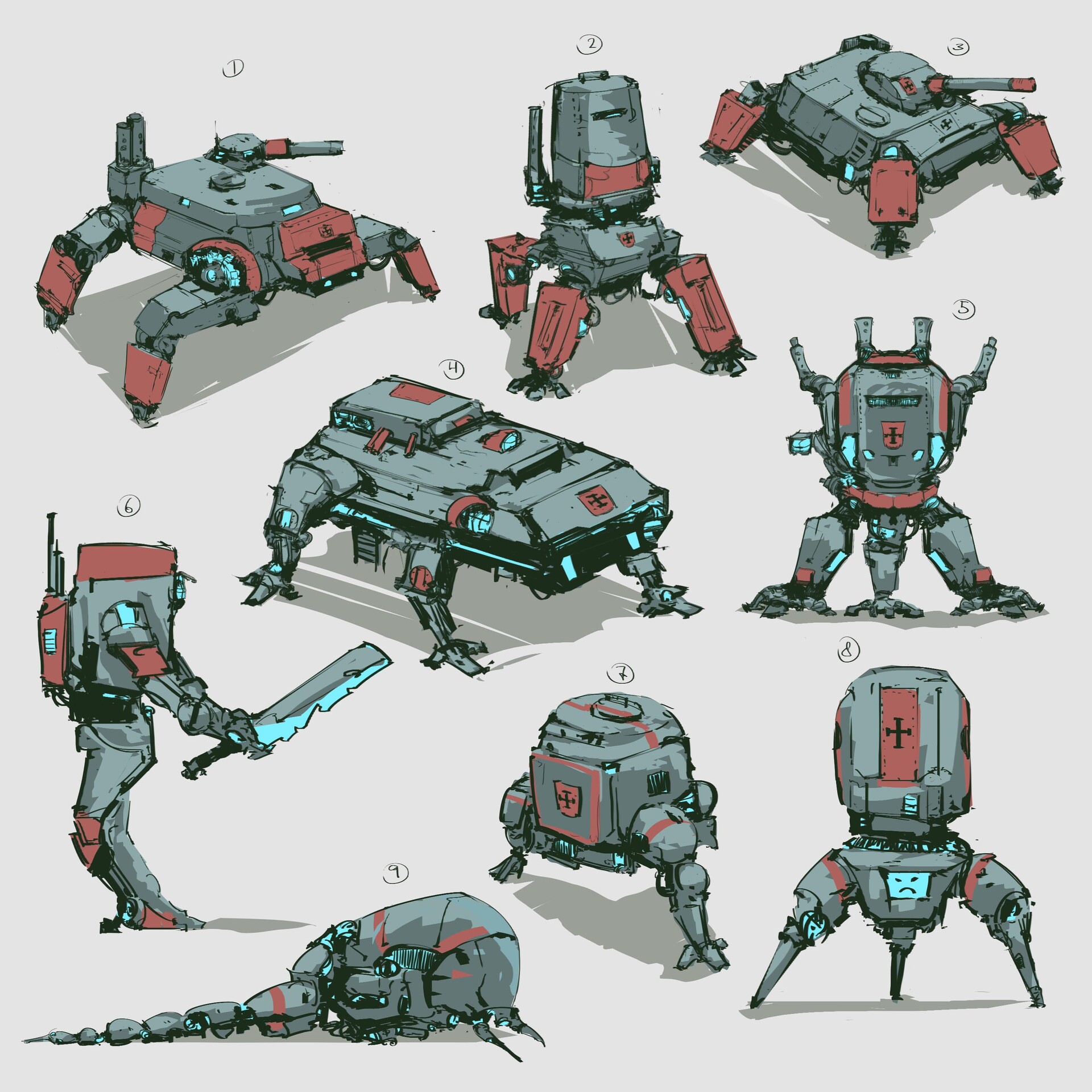 ArtStation - Stylized Mech Sketches