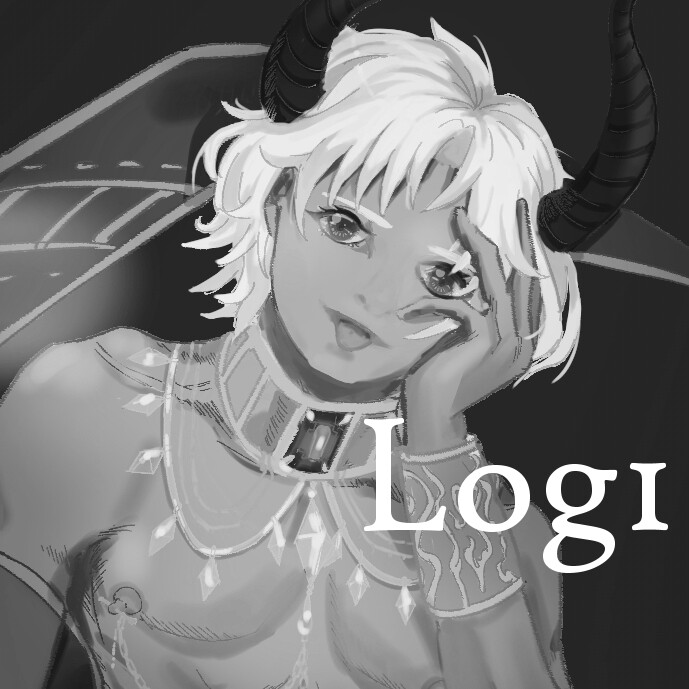 ArtStation - Log1/Original black skin and white hair