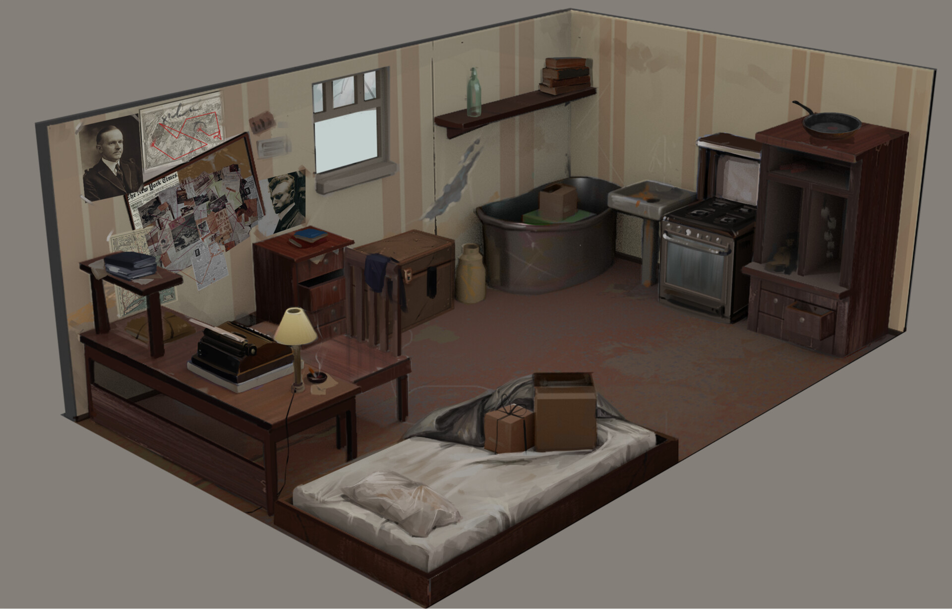 ArtStation - 1920's room design.