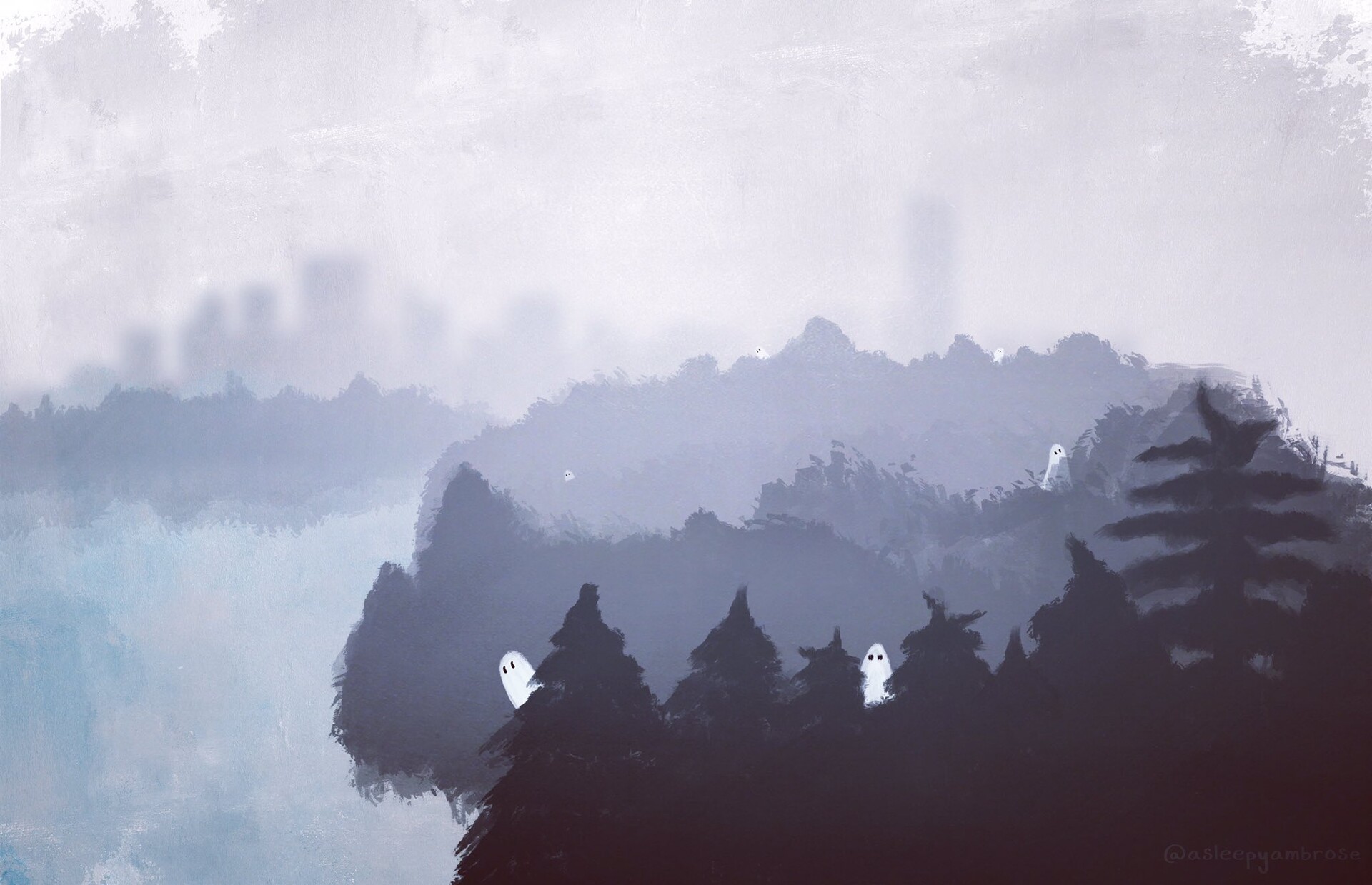 ArtStation - Ghosts Outside The Smokey City