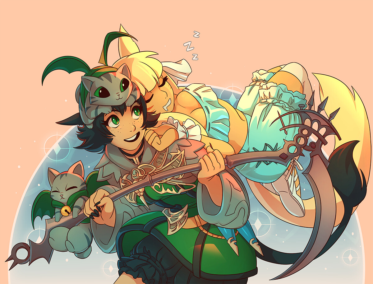 ArtStation - Vivi and Nini - FFXIV Storm Blood