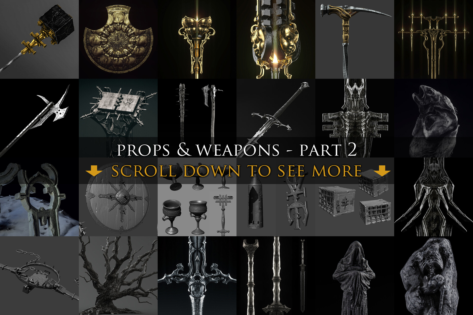 Vitaly Bulgarov - Mortal Shell Art-Dump: Props, Weapons - Part 2