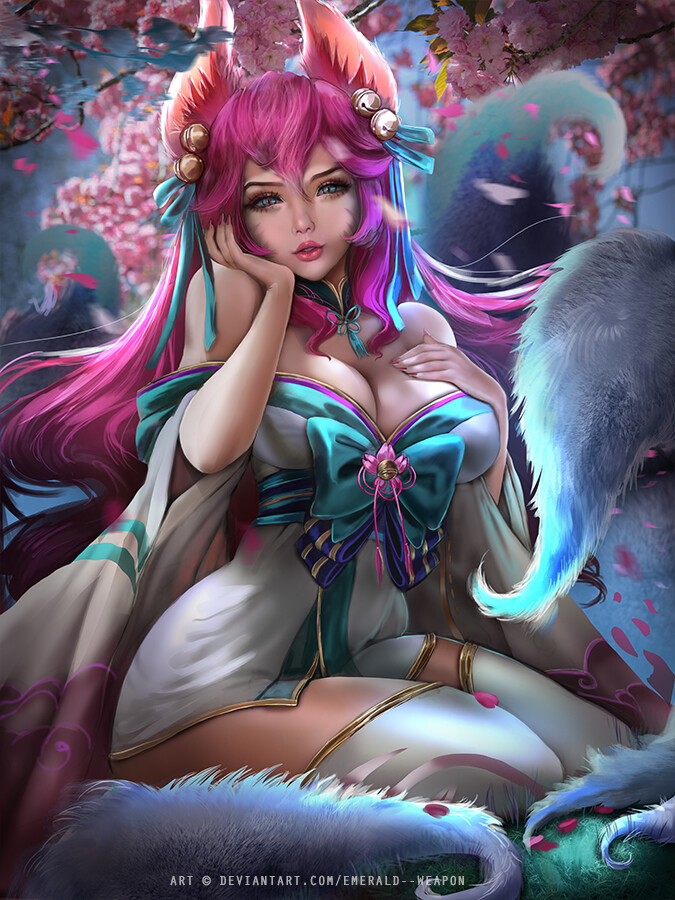 ArtStation - spirit blossom ahri