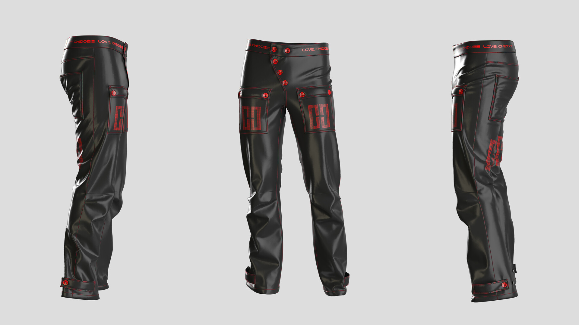 ArtStation - 3D Black Leather Pants