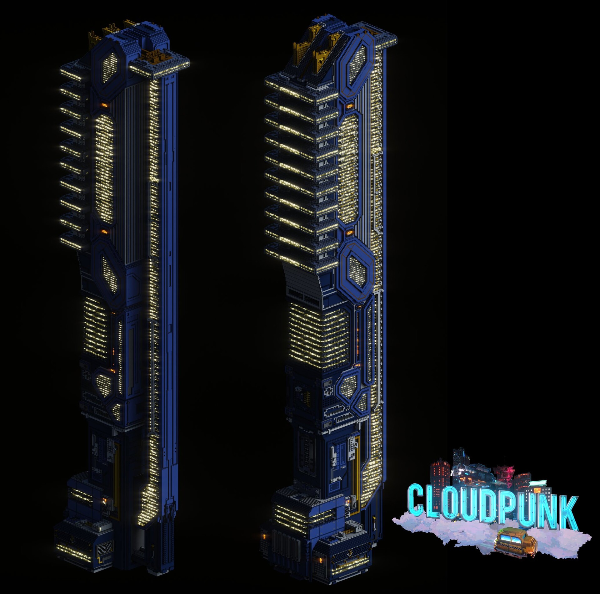 ArtStation - Highrise 01 - Cloudpunk