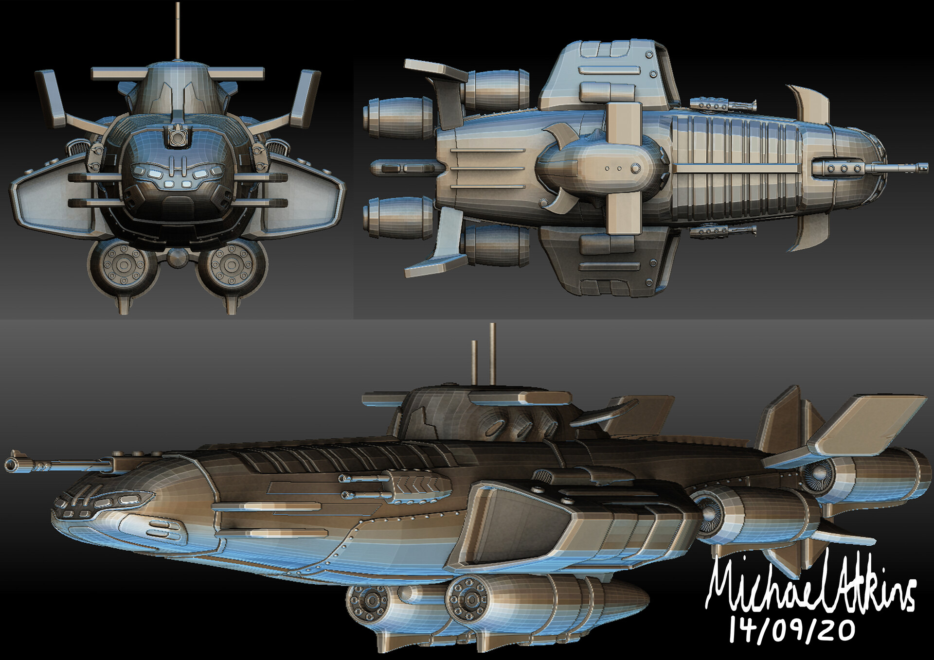 Futuristic Military Submarine