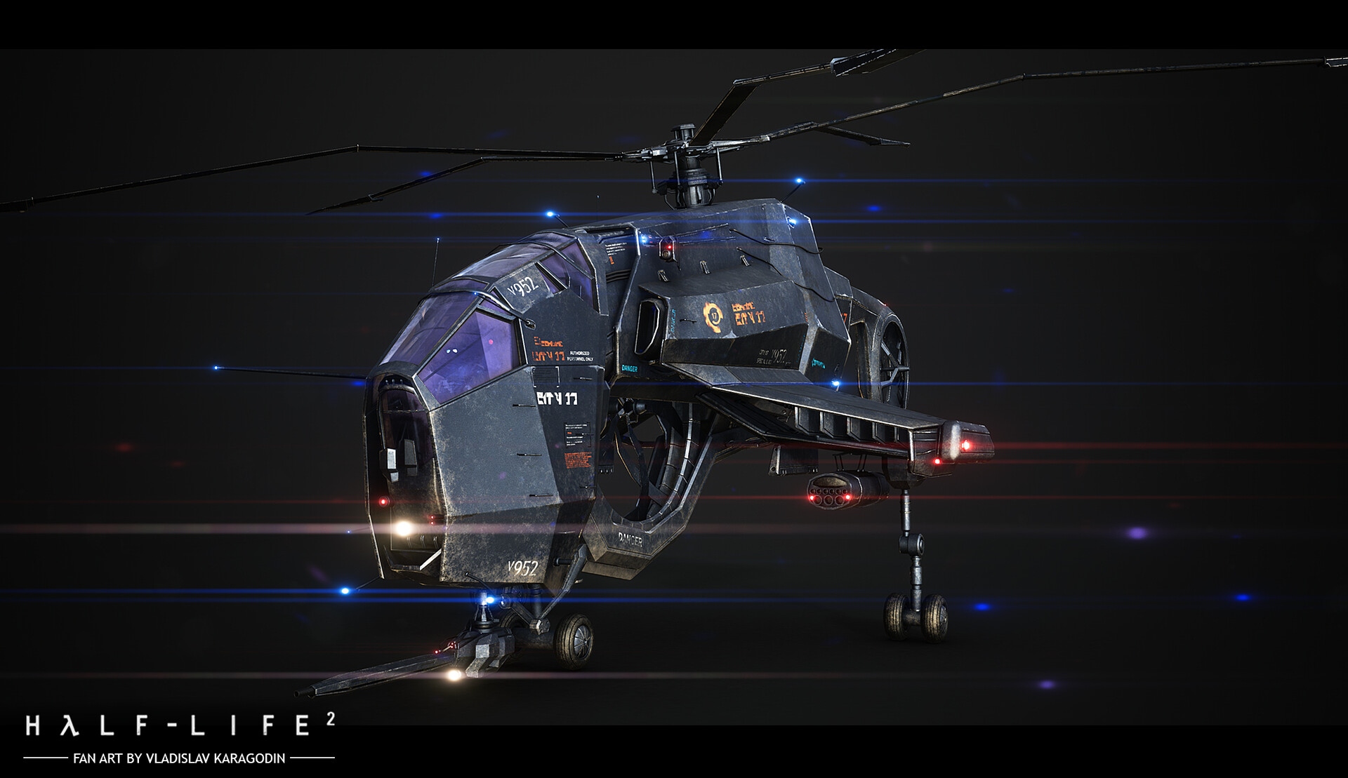 Vladislav Karagodin - Half-Life 2 Fan Art : Combine Hunter Helicopter