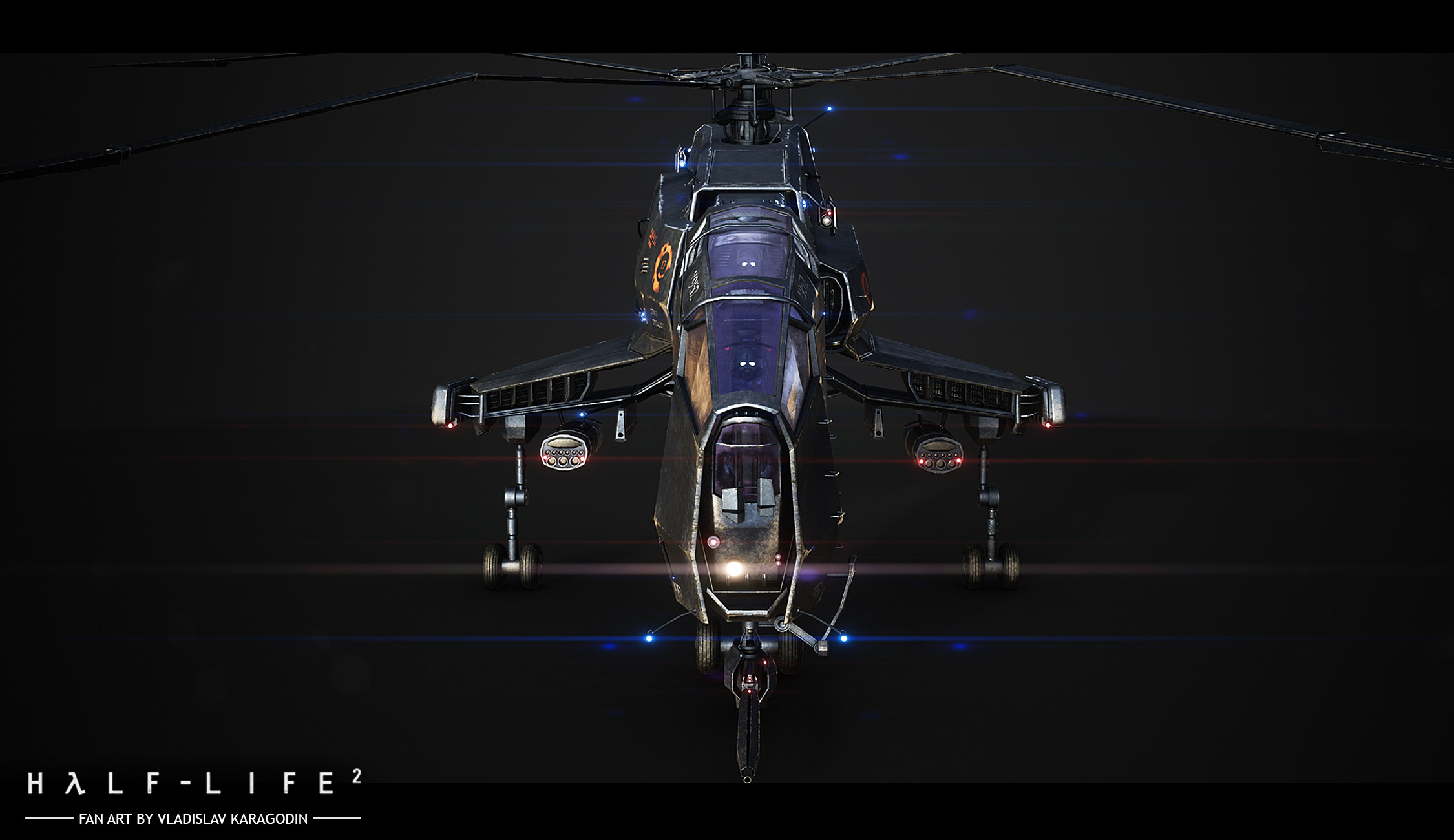 Vladislav Karagodin - Half-Life 2 Fan Art : Combine Hunter Helicopter