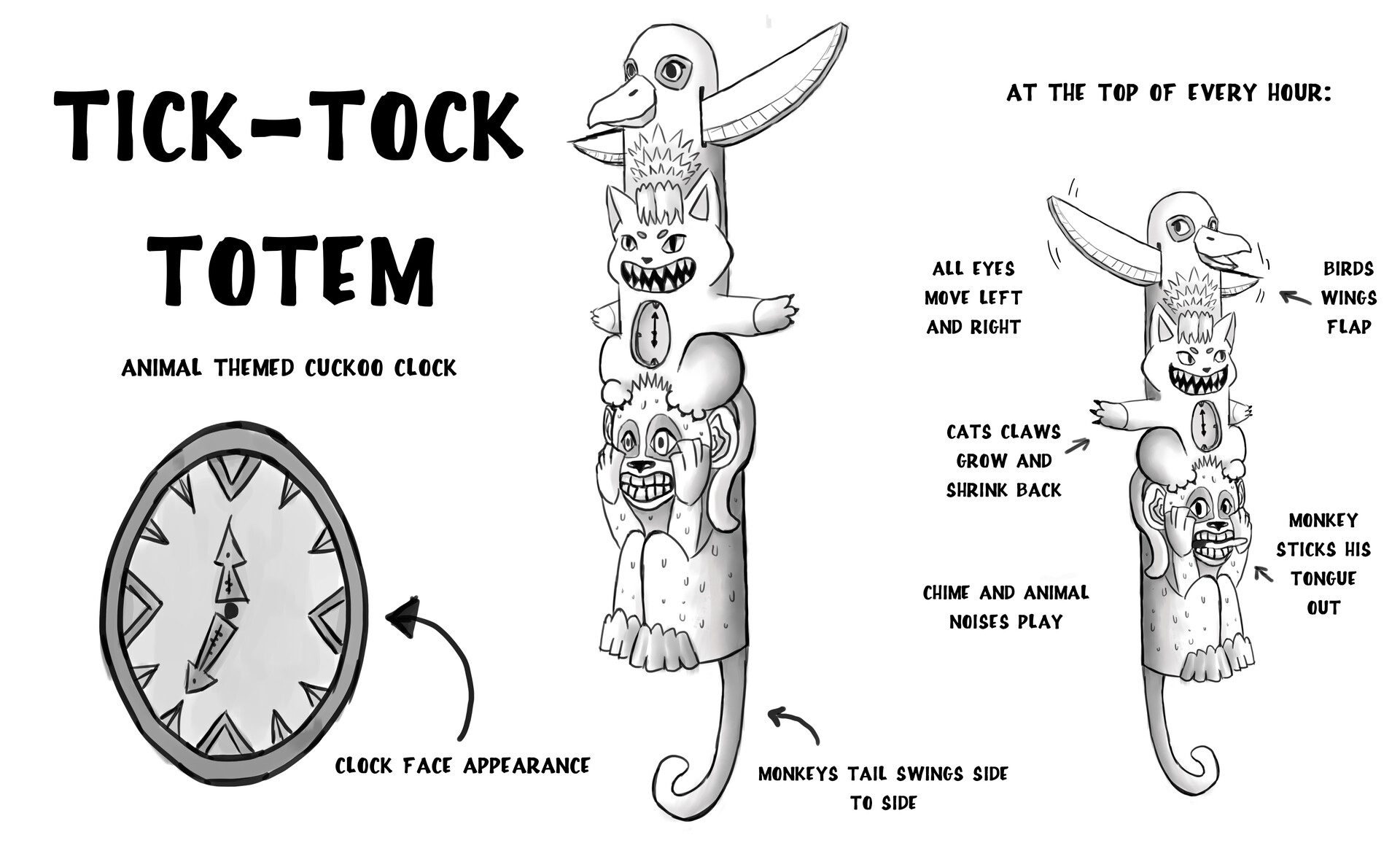 ArtStation - Prop Design: Tick-Tock Totem