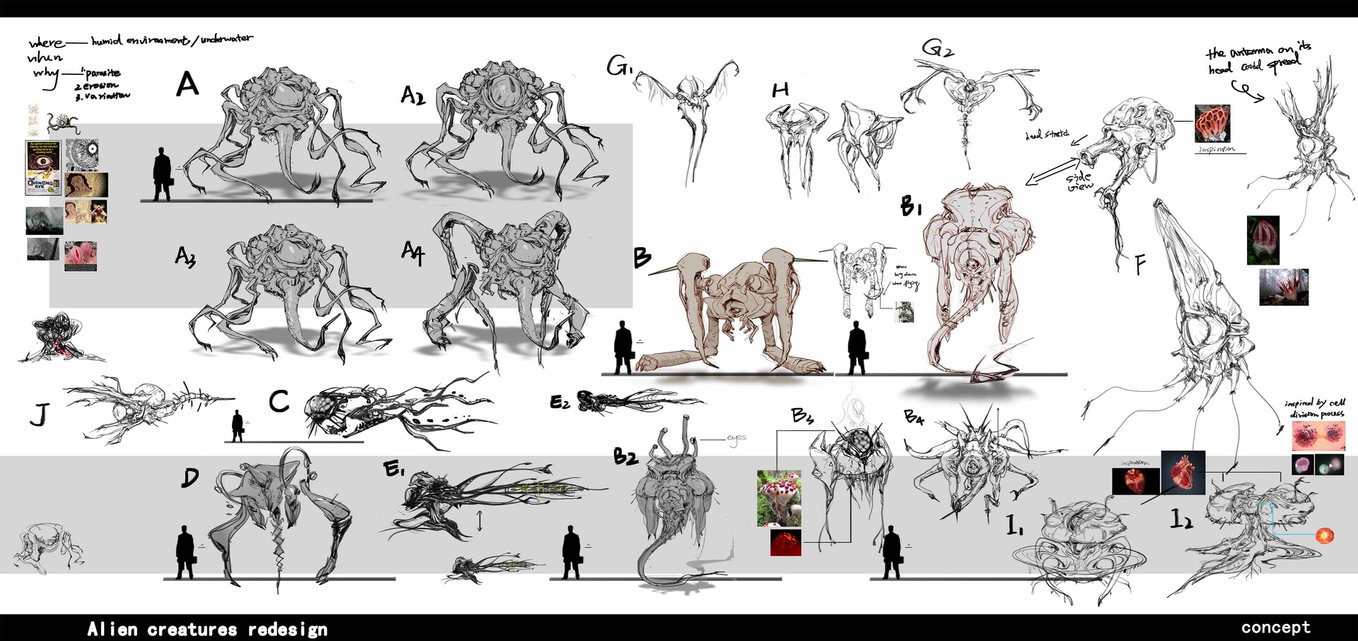 ArtStation - Aliens & creatures sketches 2019