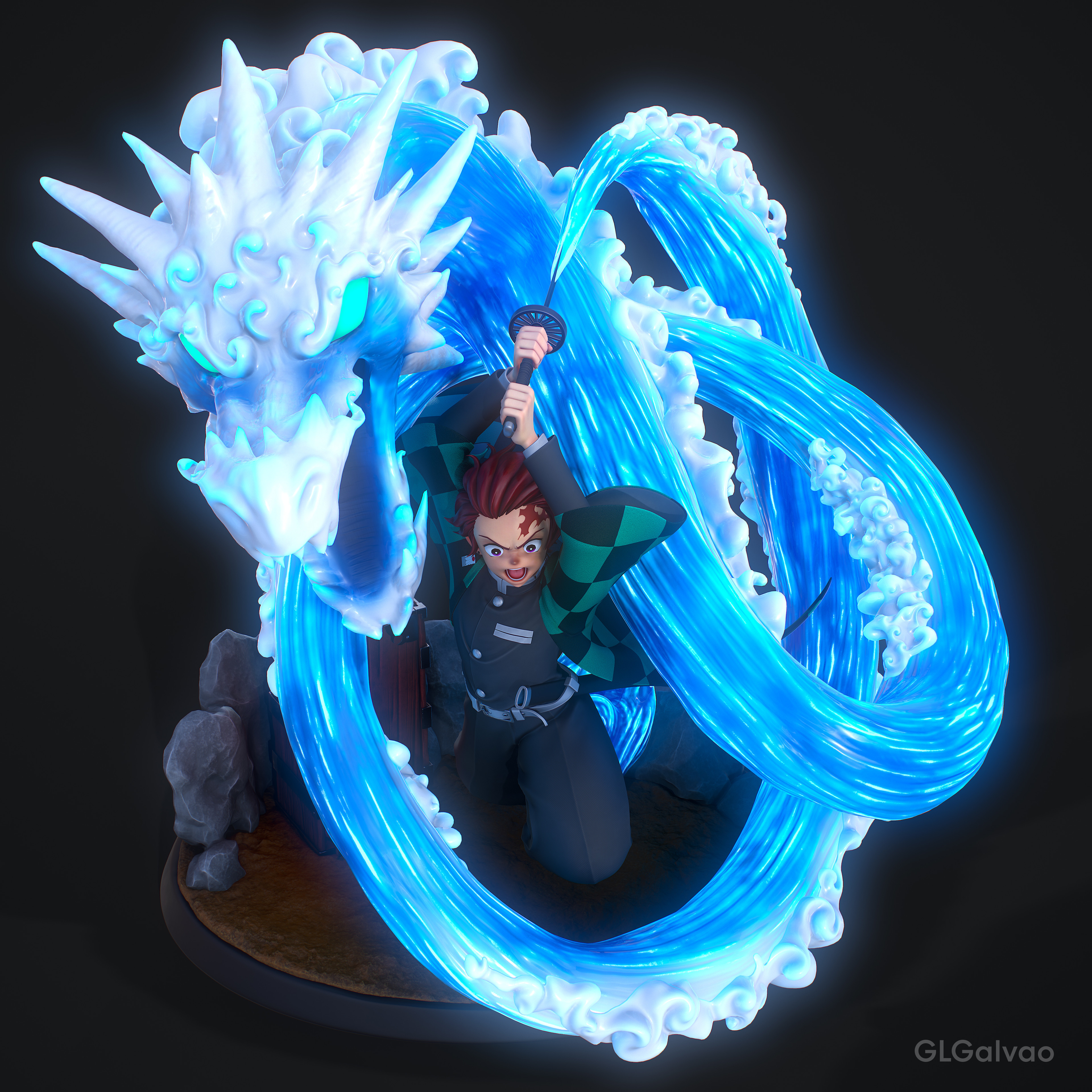 Kamado Tanjiro Demon Slayer 3D Model by Gabriel Leonardo Galvao : r ...