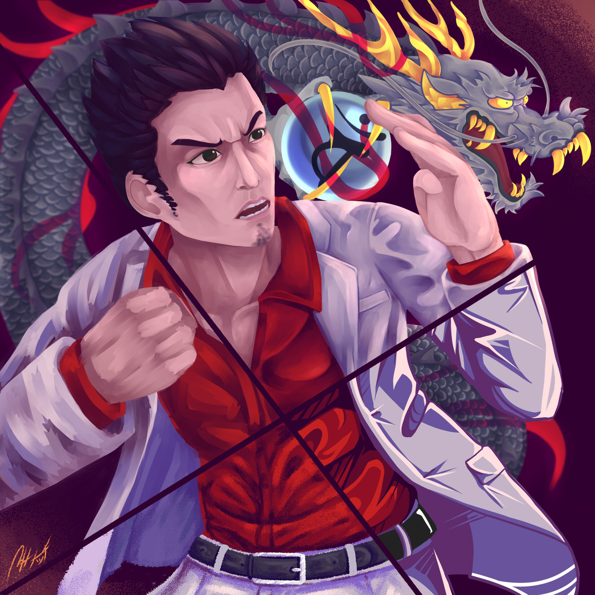 ArtStation - 4 style challenge - dragon of dojima