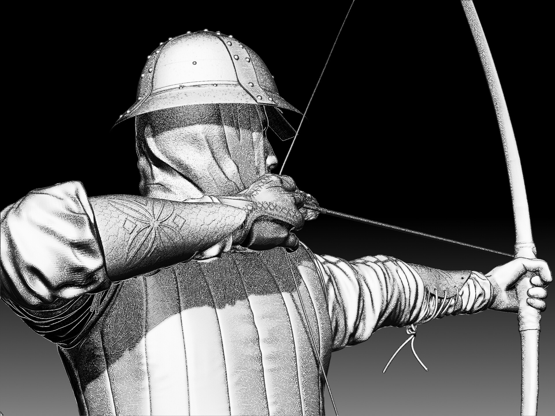 Medieval Archer Drawing