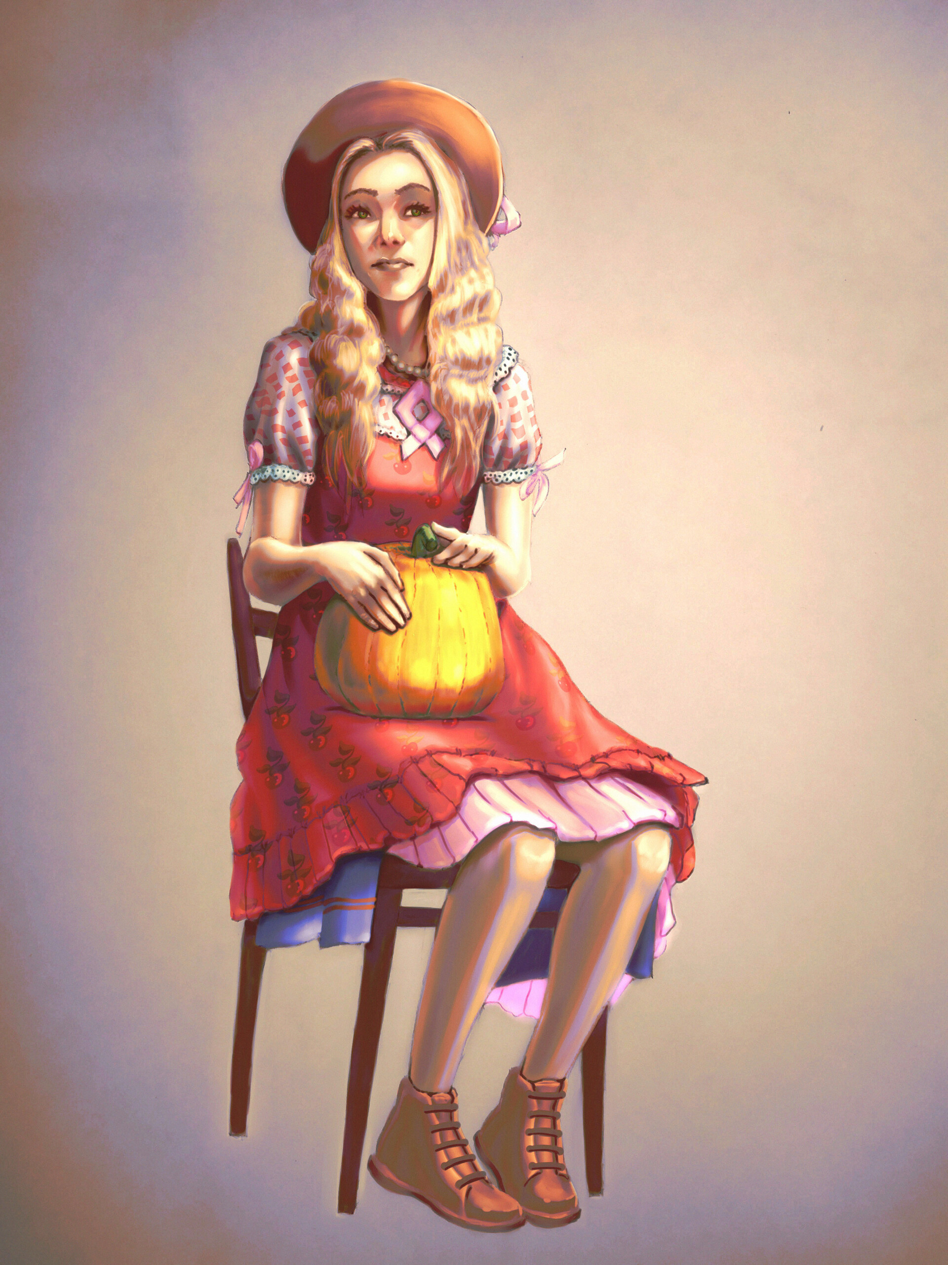 ArtStation - girl with pumpkin
