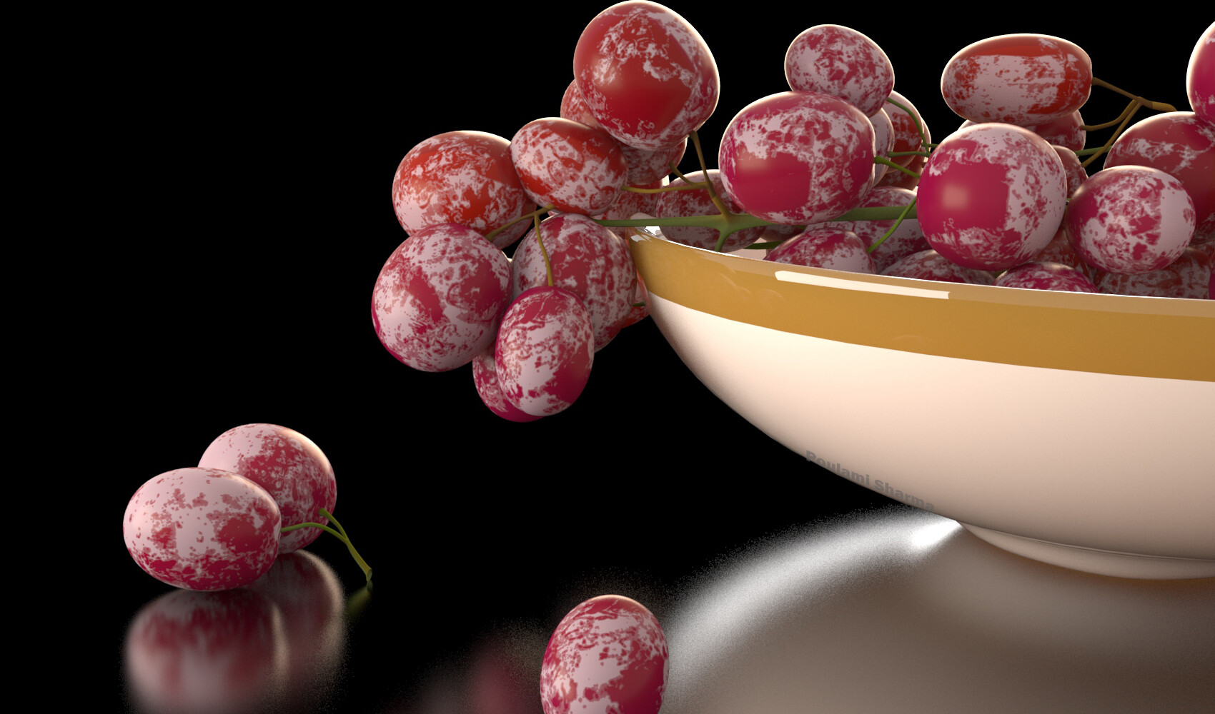 ArtStation - Realistic 3d Grapes and Bowl.