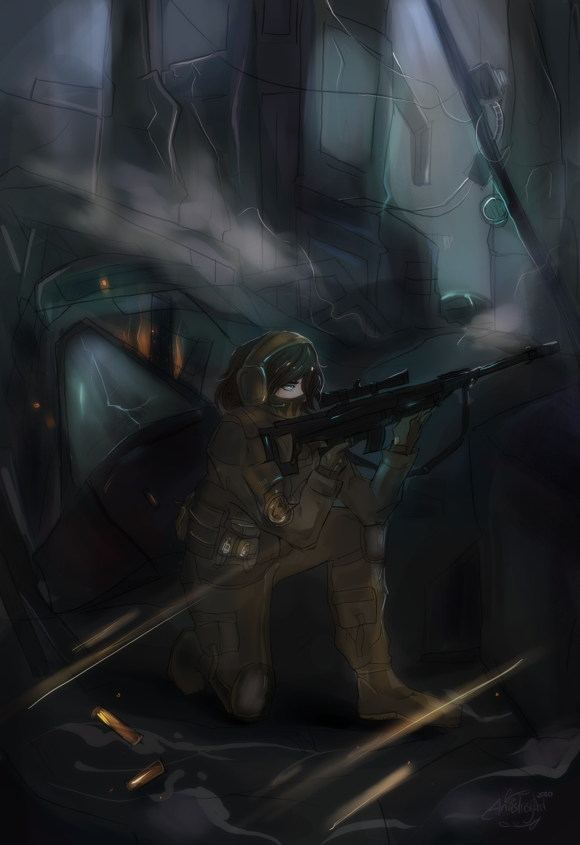 ArtStation - Girl with rifle