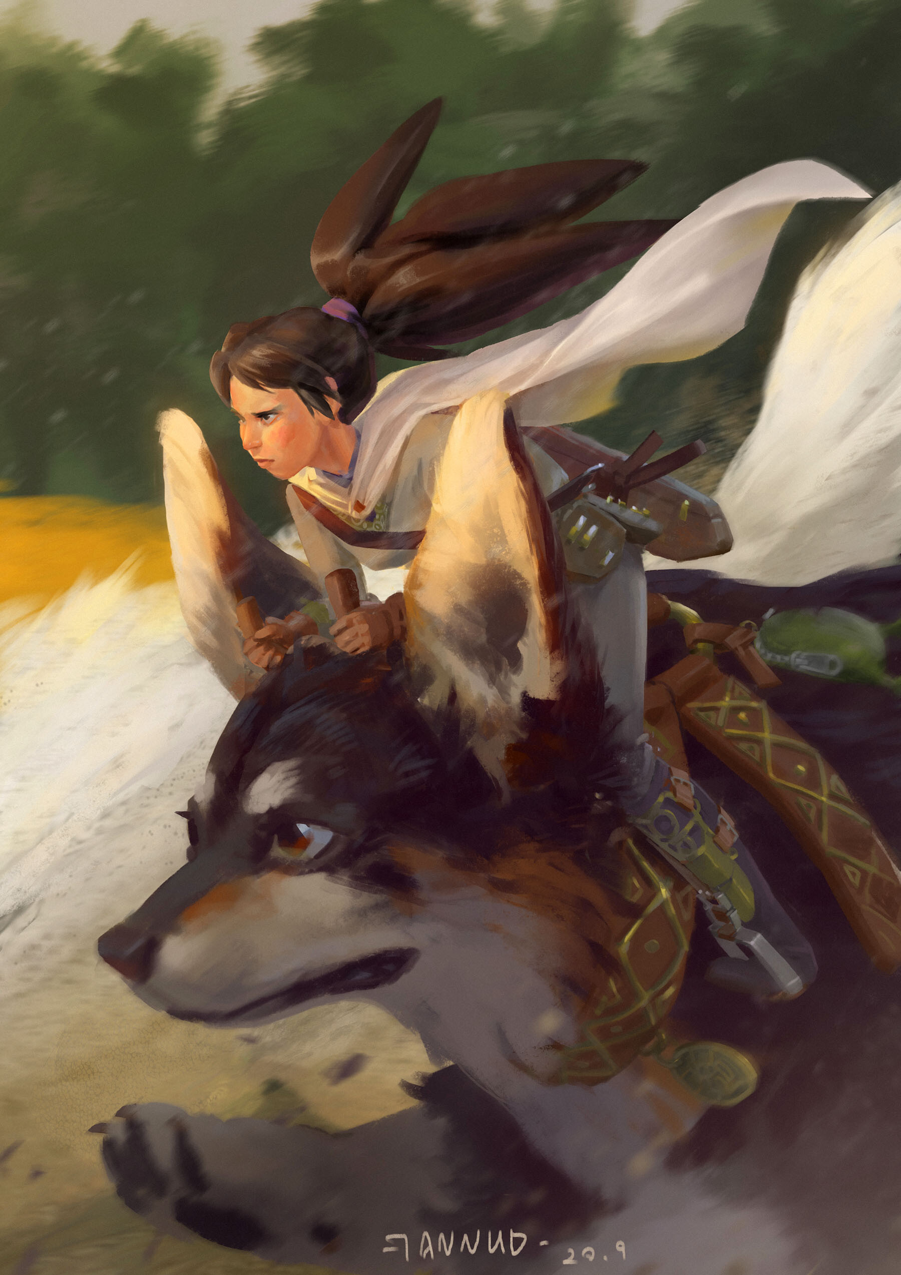 ArtStation - Corgi riding