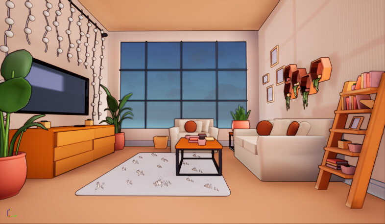 Animated Living Room Background