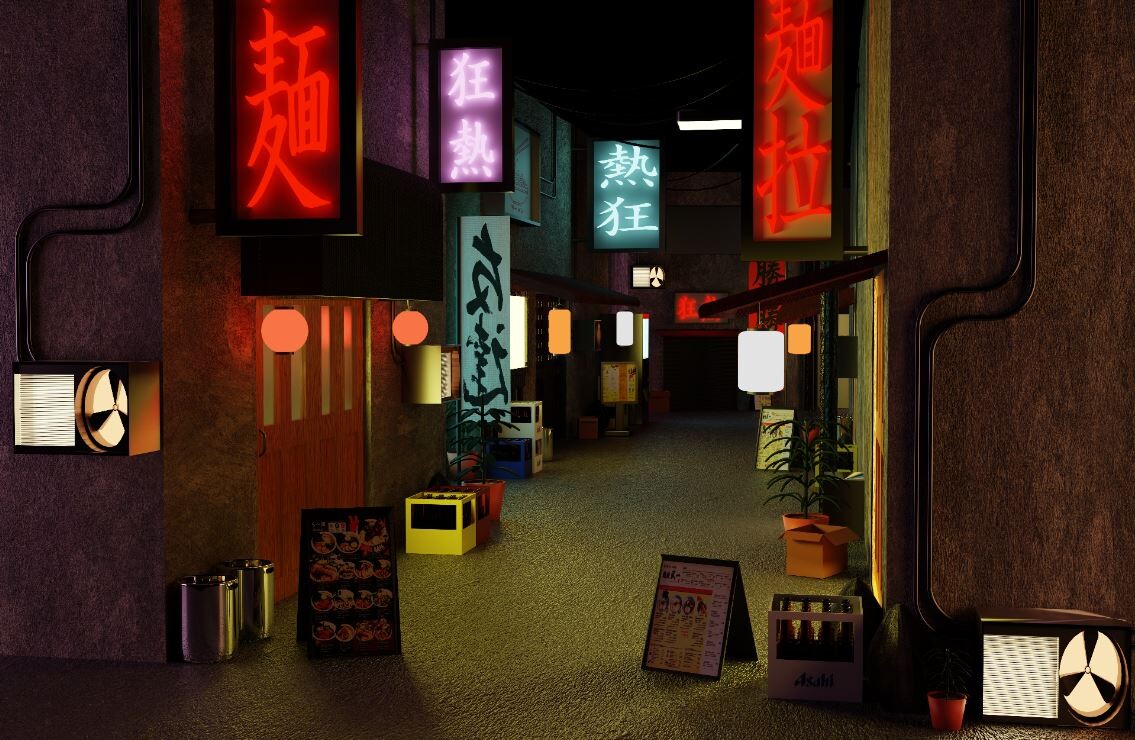 ArtStation - Japanese Izakaya Alleyway