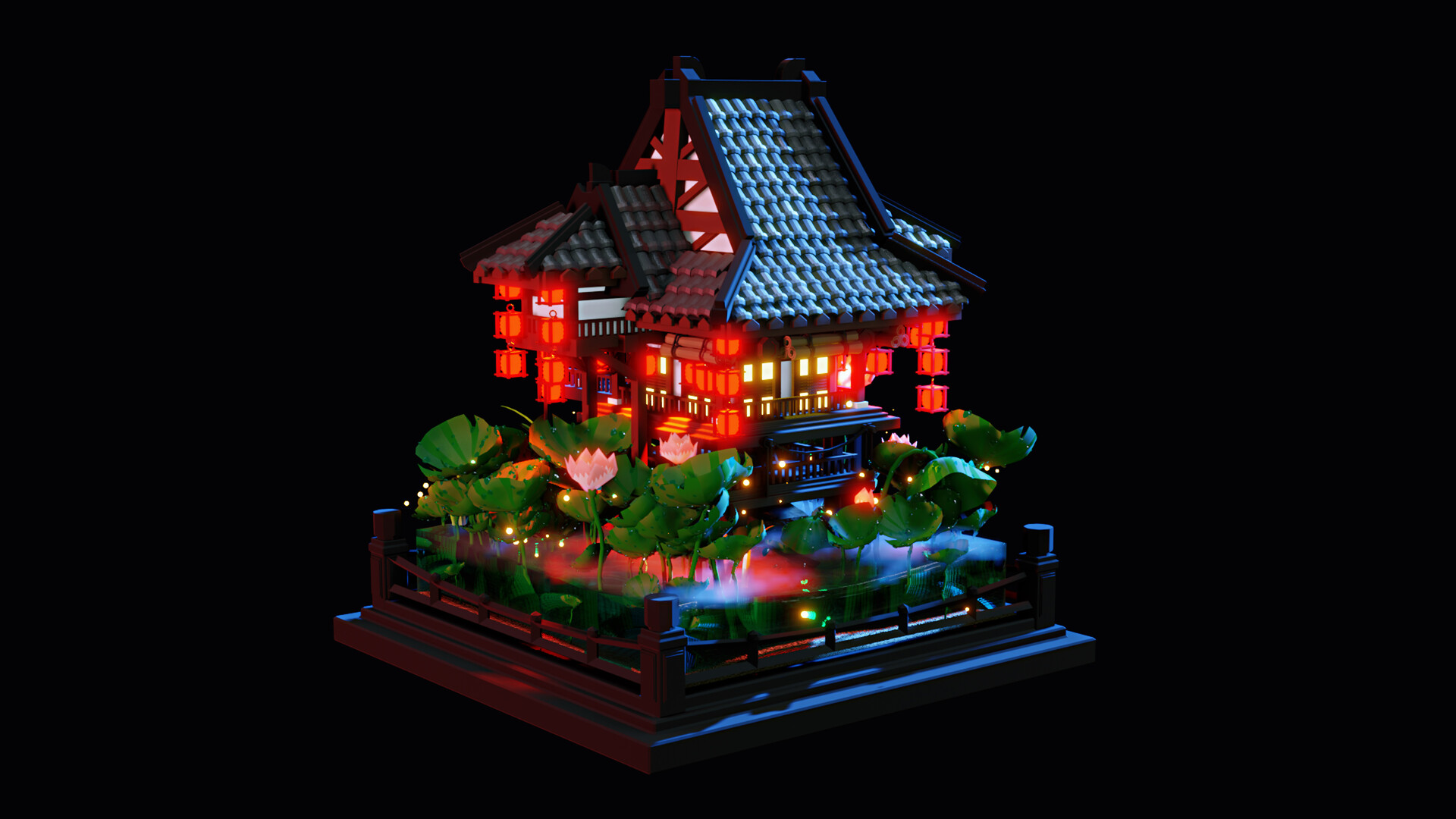 ArtStation - Little Pond - Blender low poly game asset