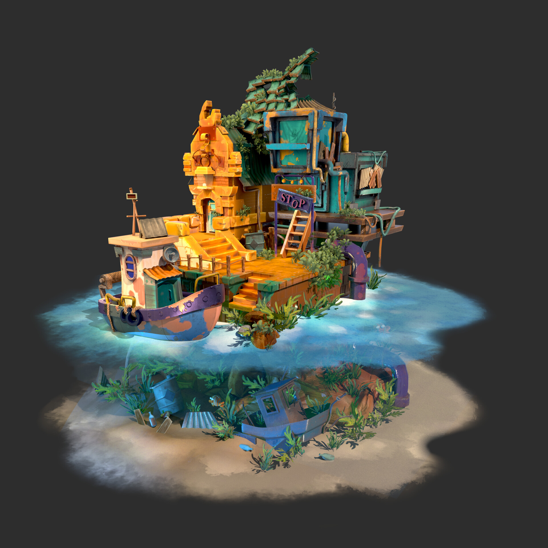 ArtStation - Water island - 3D enviroment