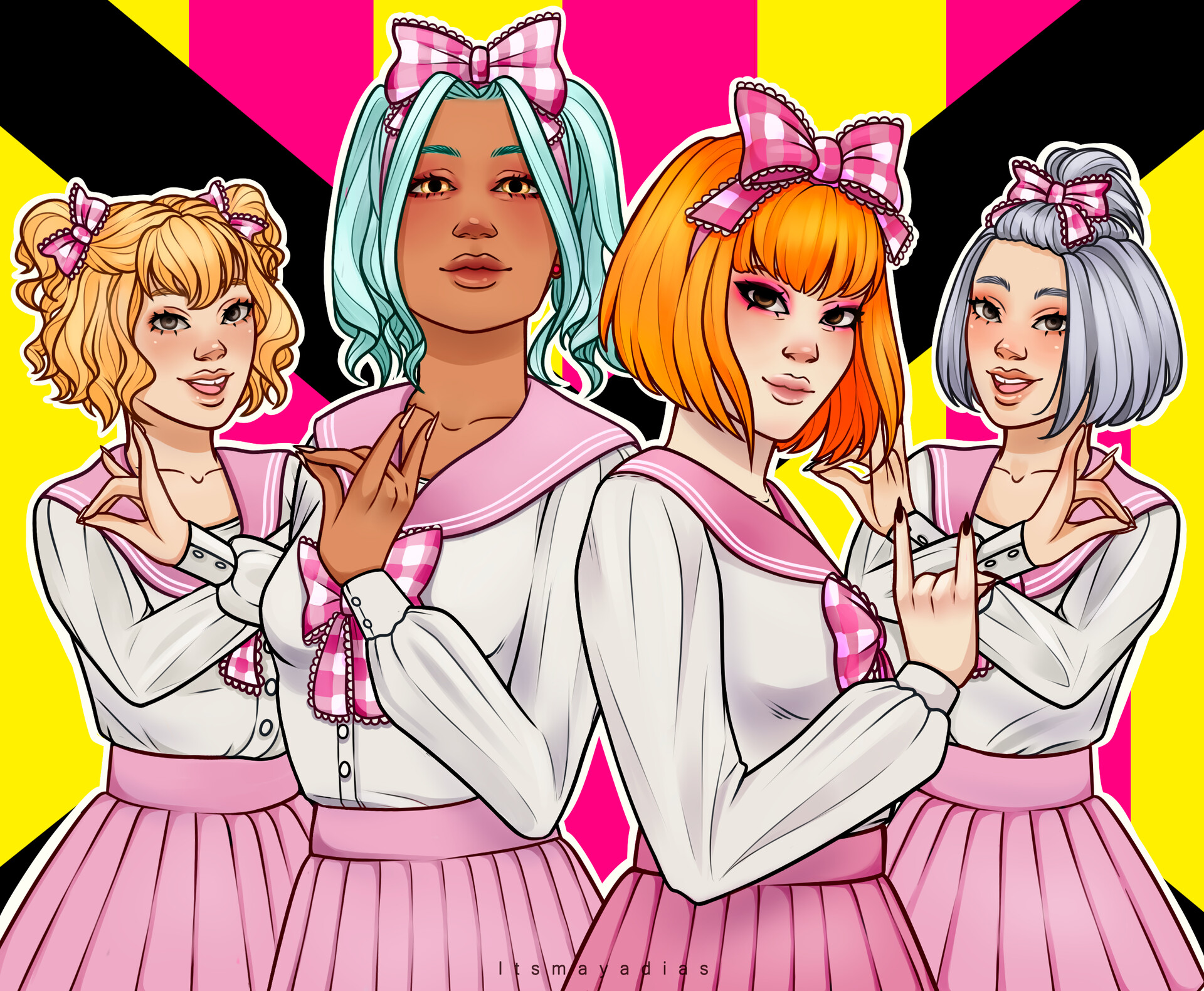 ArtStation - OTM Girls (Aggrestuko's fanart)