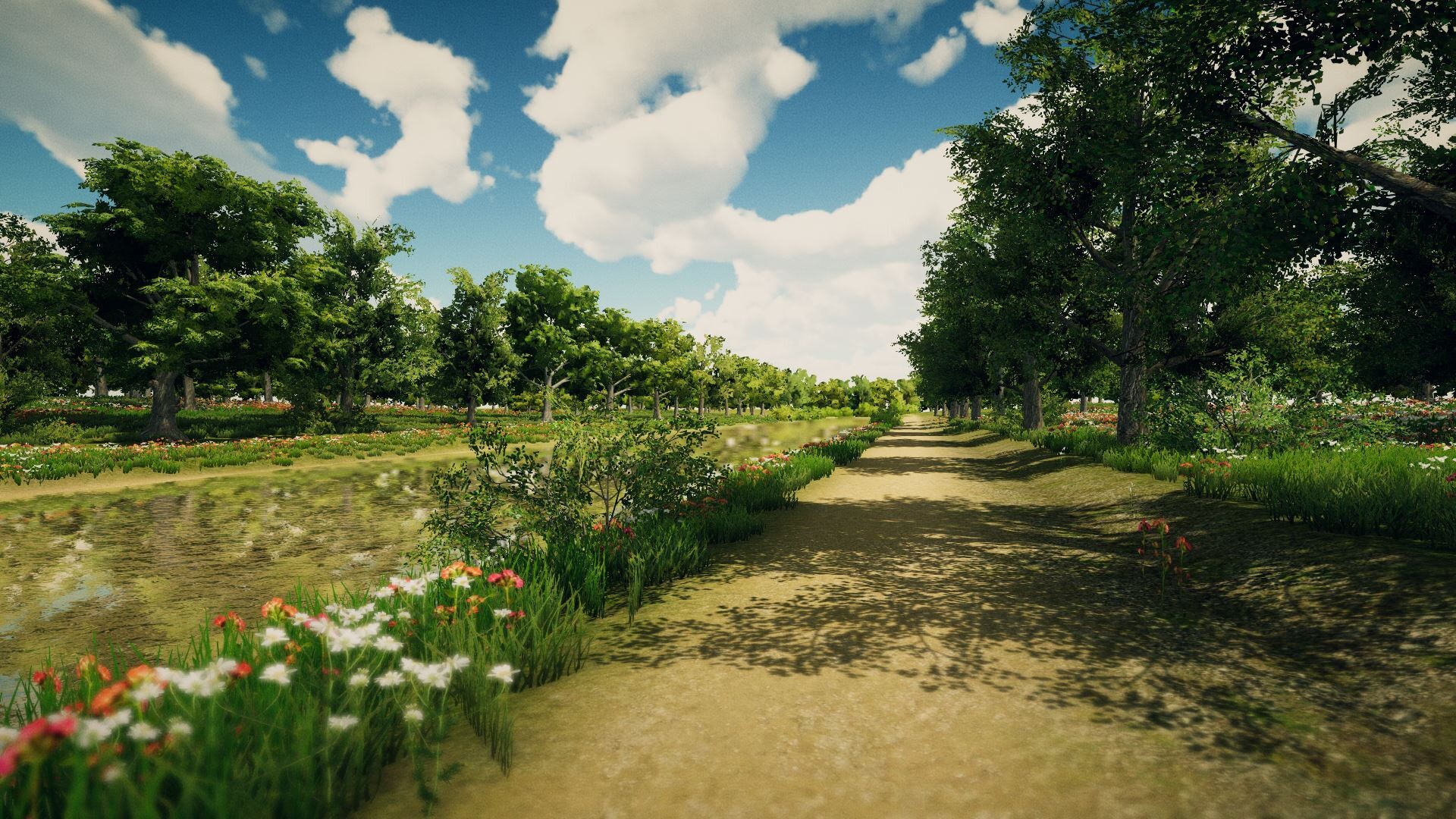 ArtStation - Bike path next to the river