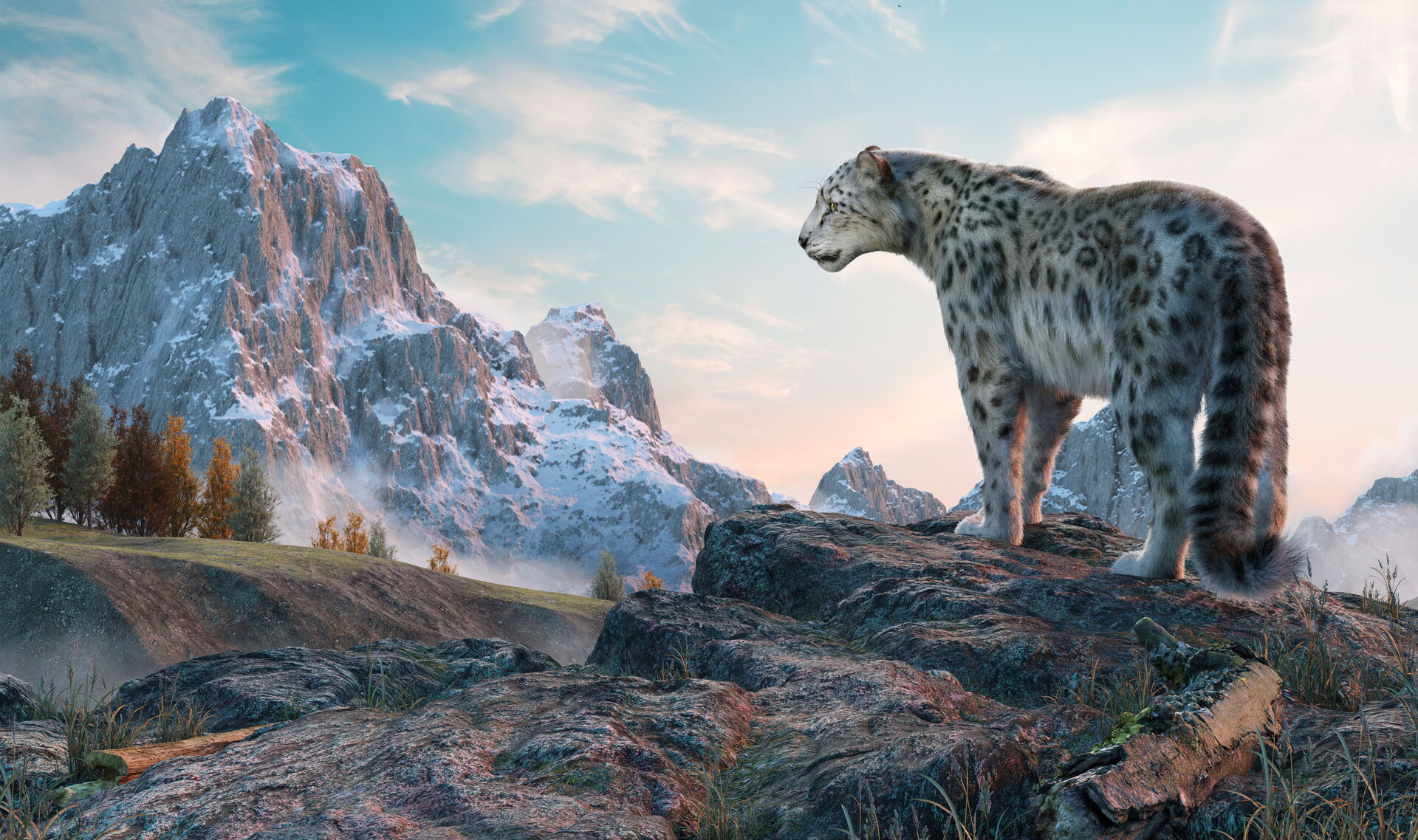 ArtStation - Snow Leopard