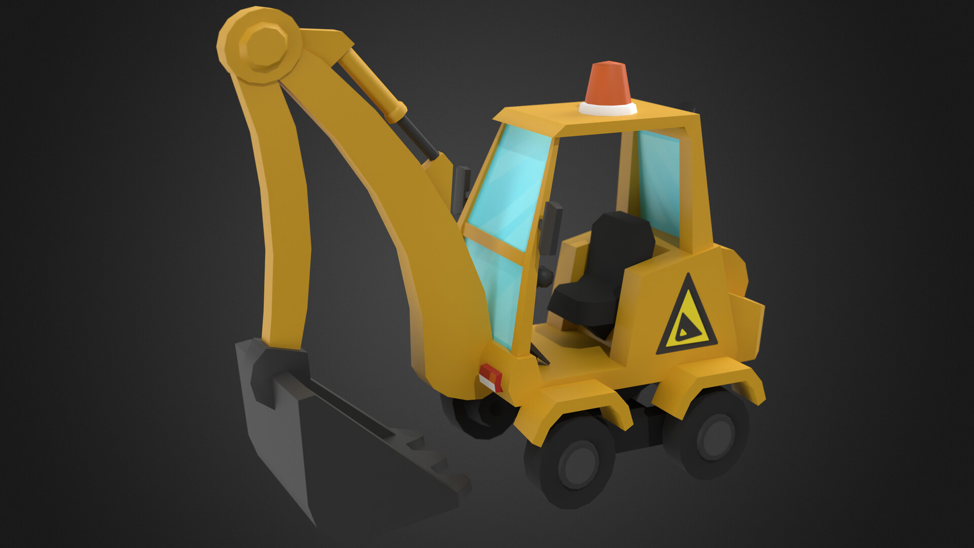ArtStation - Cartoon Excavator Low-poly 3D model