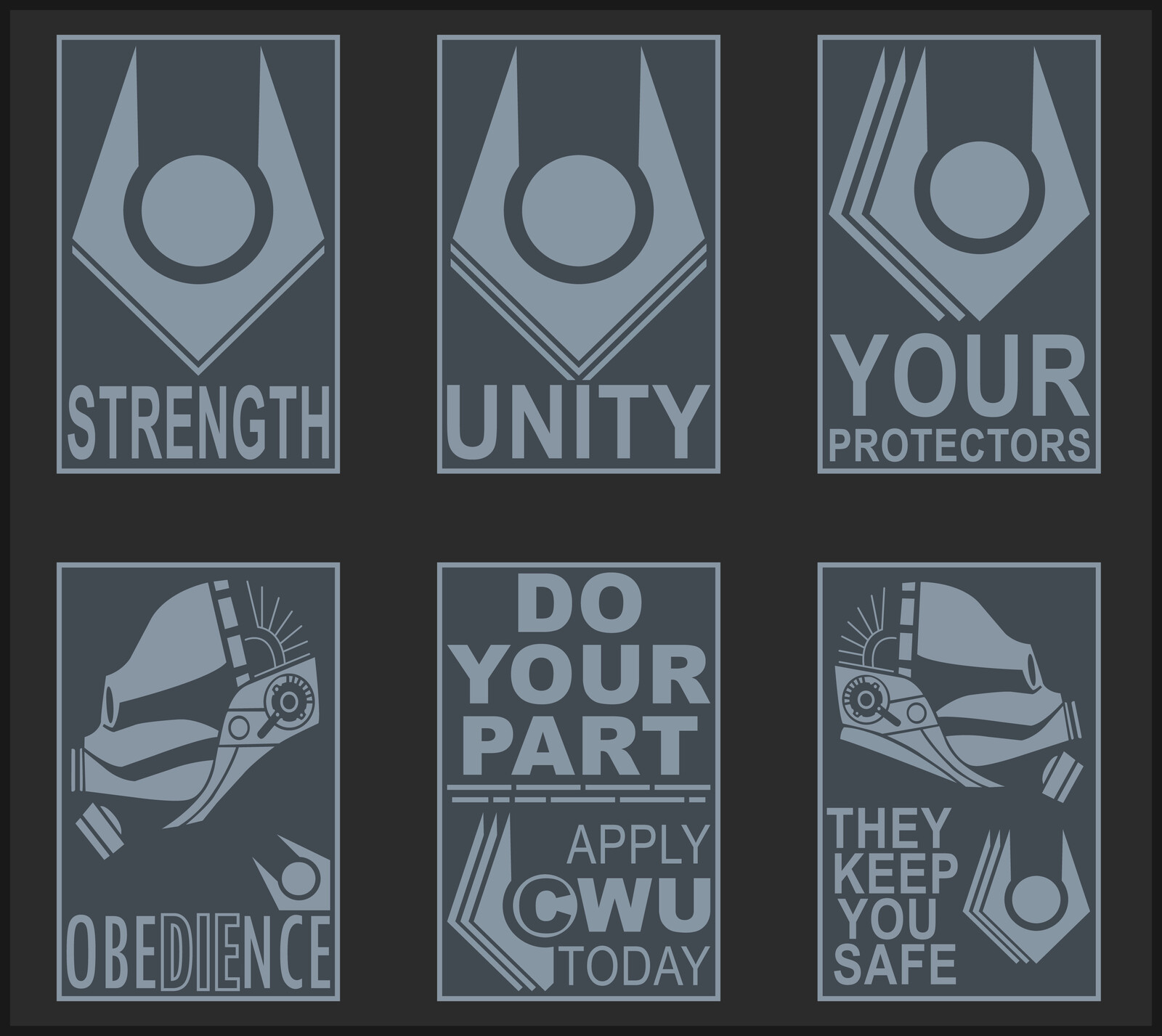 Rend - Half life 2 Combine Poster Set: BLUE