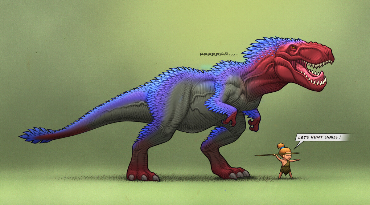 ArtStation - Otis & the Blue Feathered T-rex