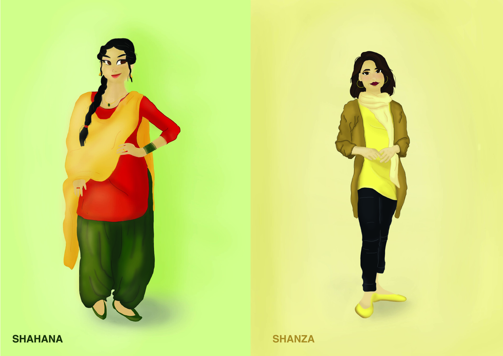 ArtStation - Character Design - Shahana & Shanza