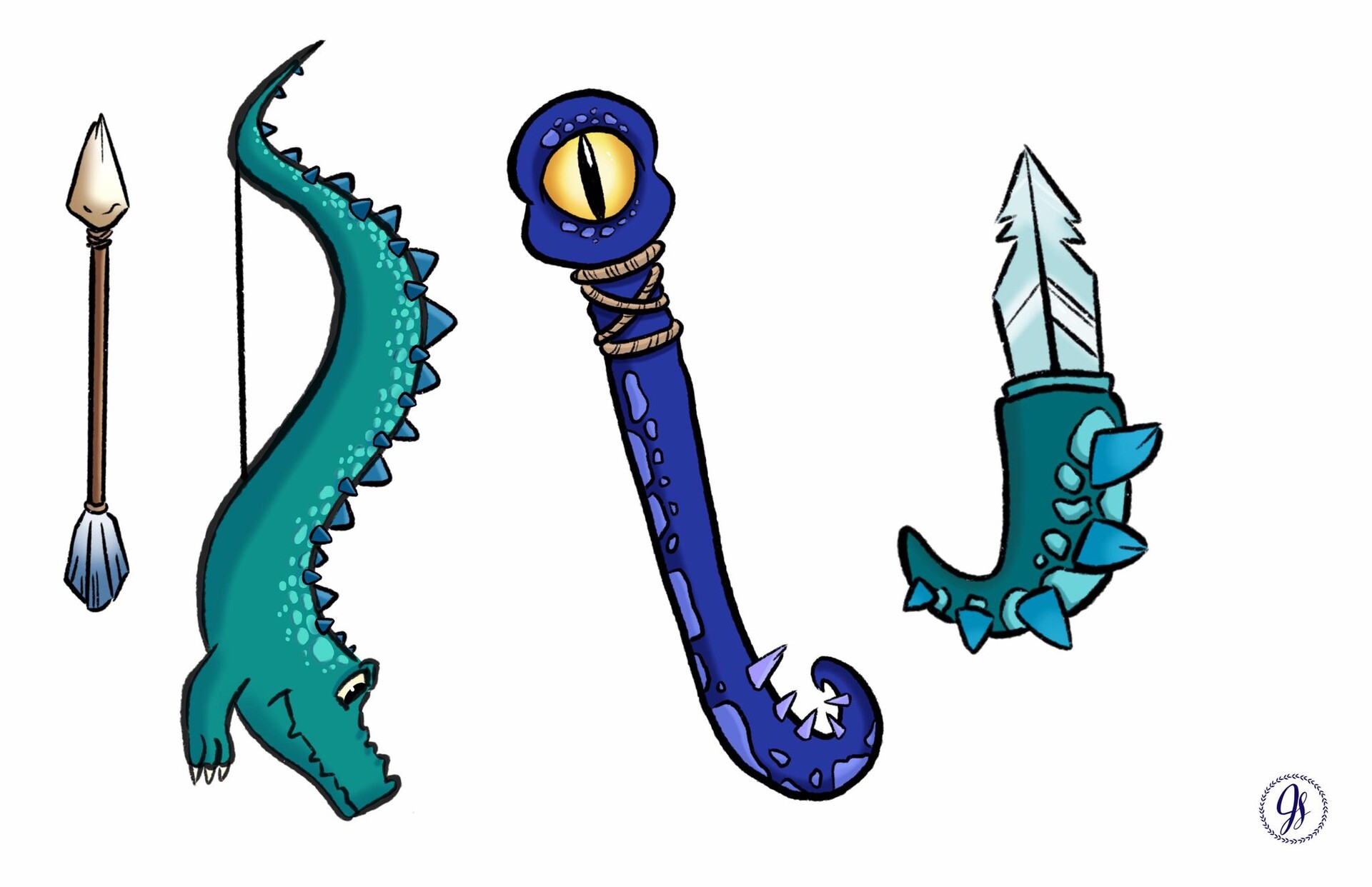 ArtStation - Alligator themed Weapons