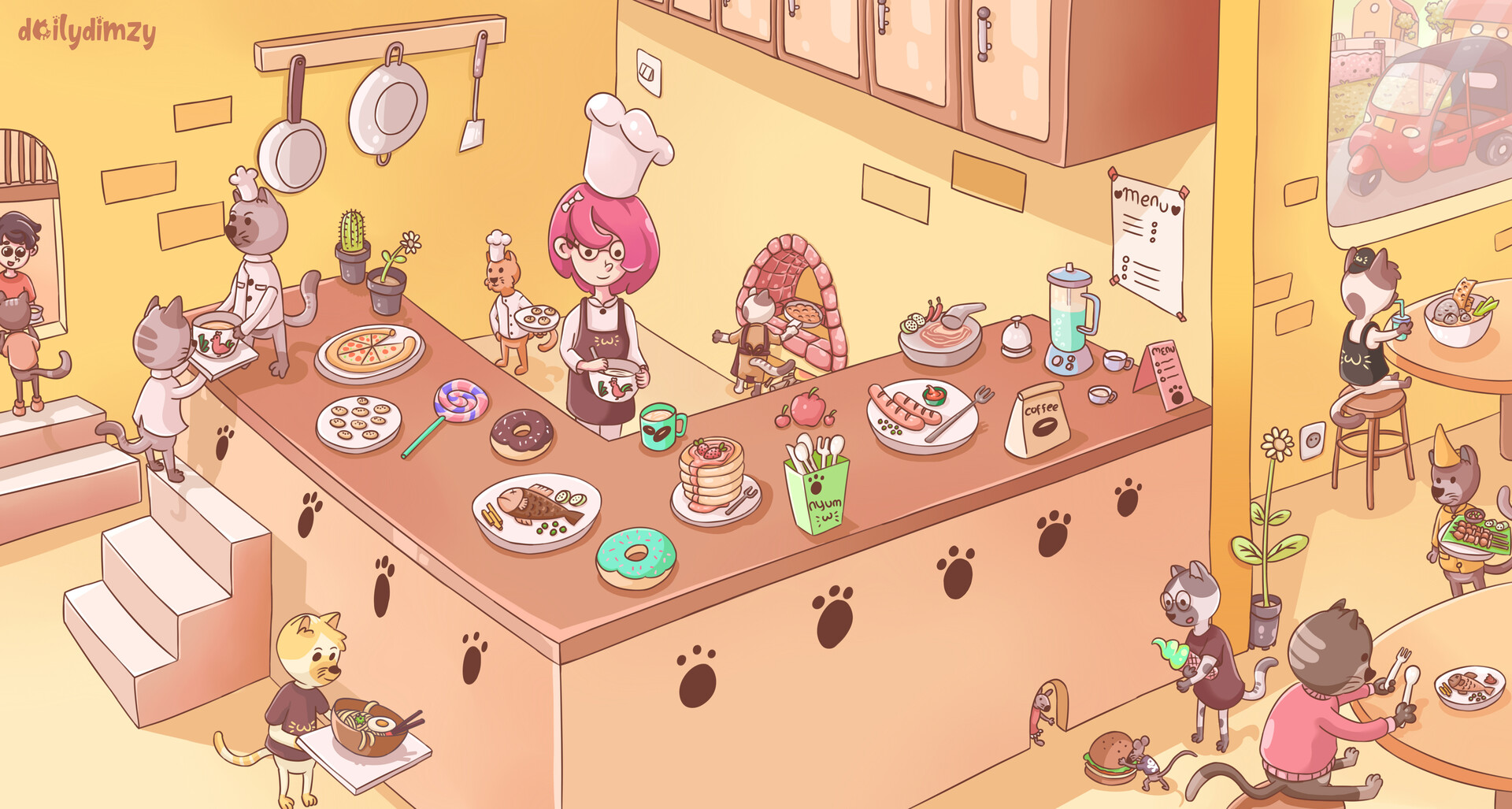 ArtStation - Indonesian Cat Restaurant