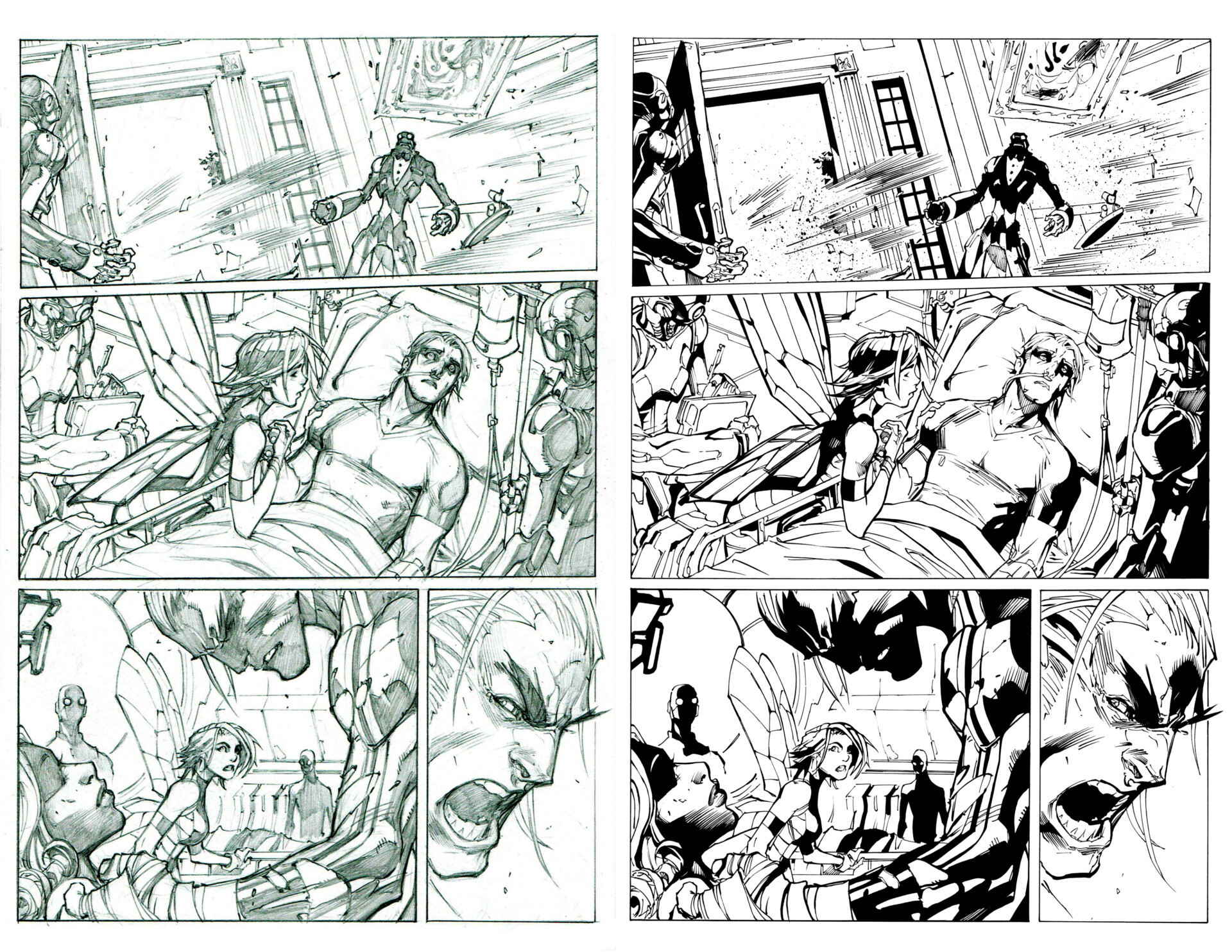 ArtStation - Inking Sample over Joe Madureira