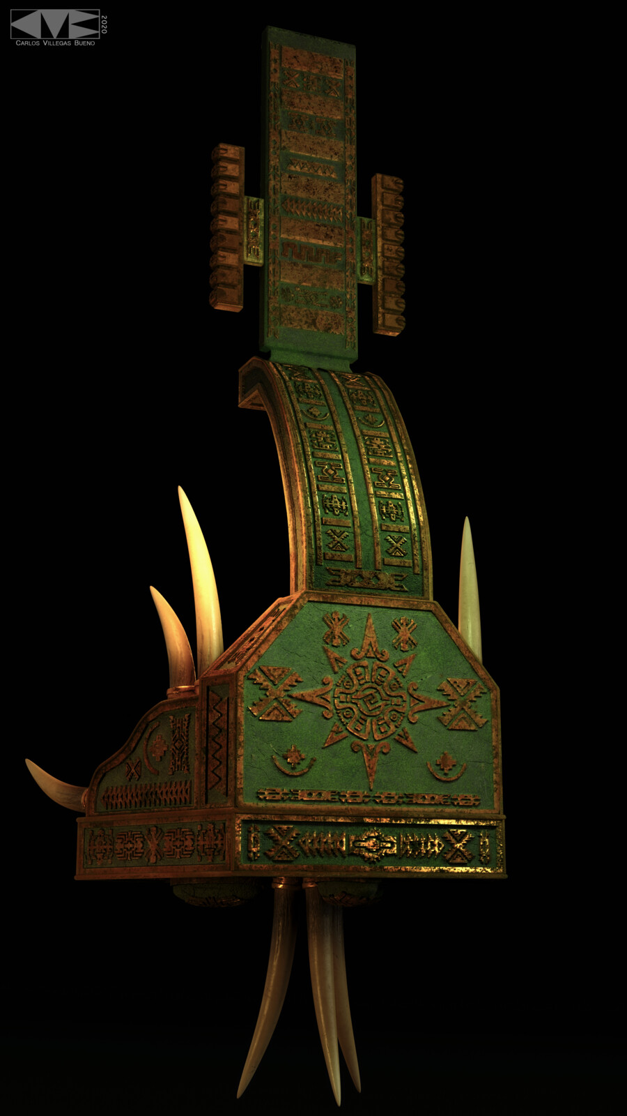 Carlos Villegas Bueno - Slann throne - Aztec redesign