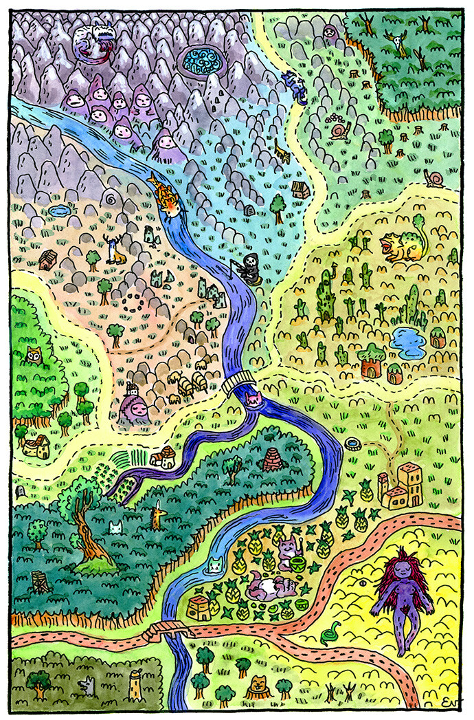 ArtStation - Cozy doodles map