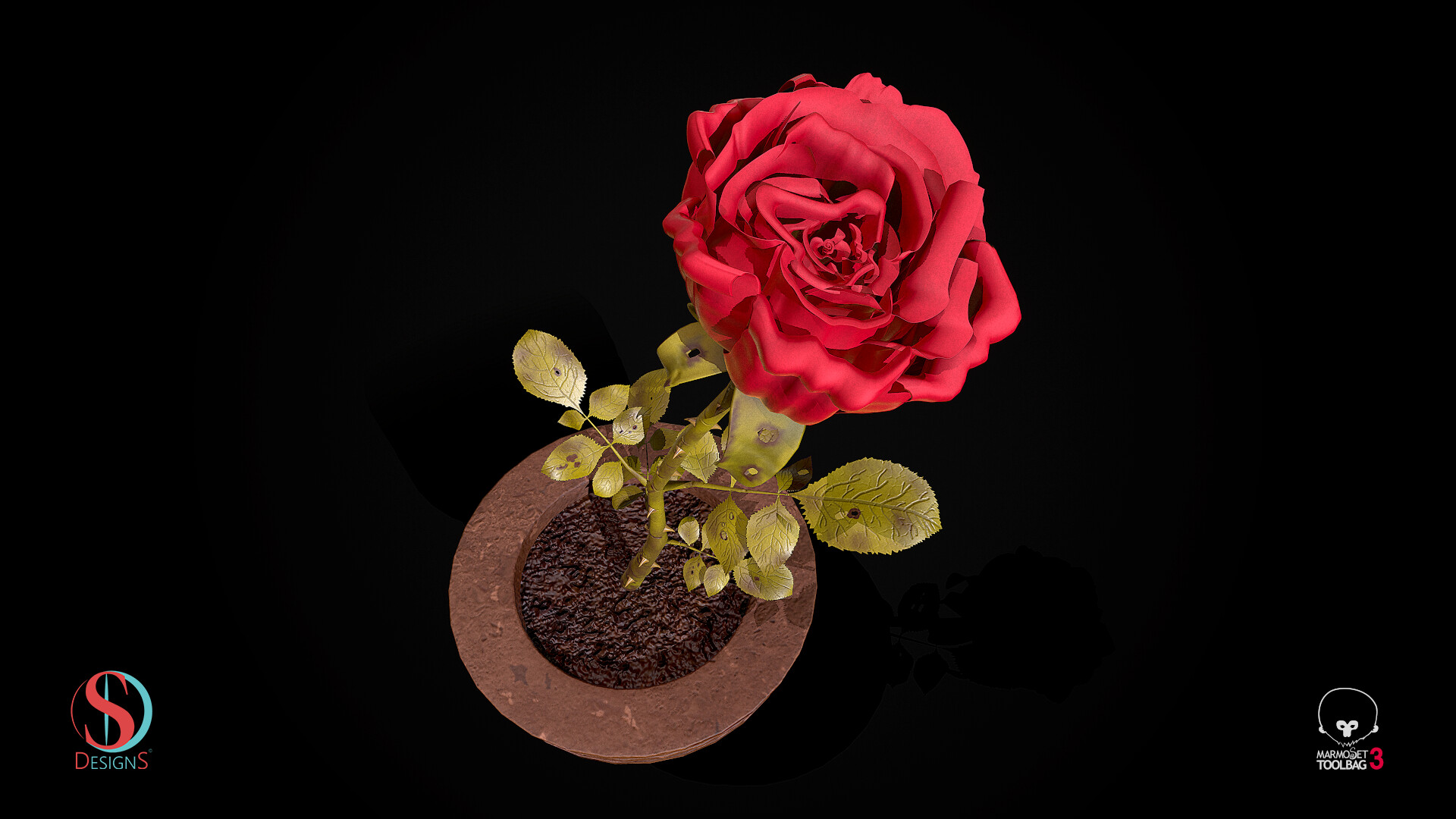 ArtStation - 3d Rose - high poly model