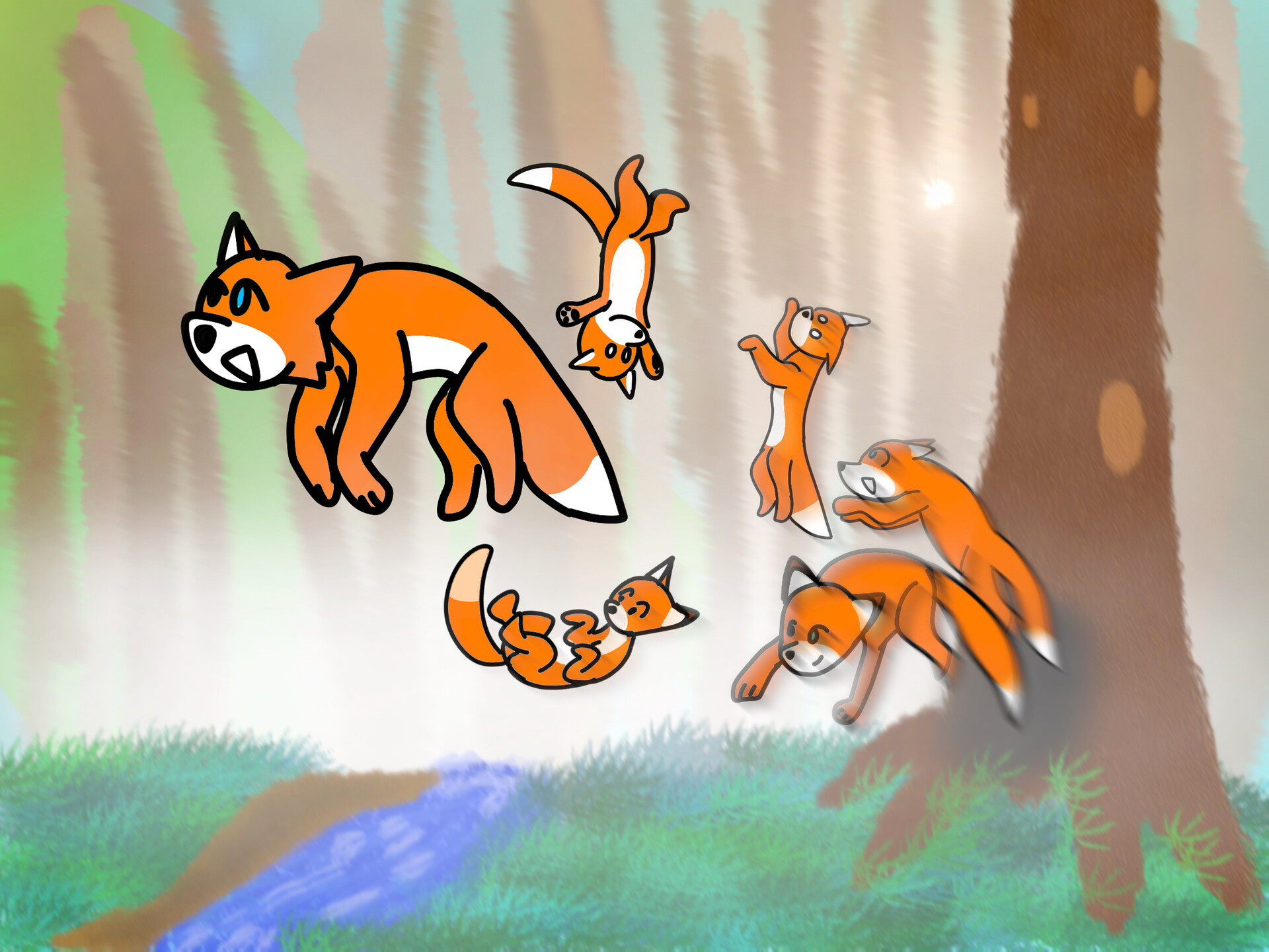 ArtStation - Jumping fox