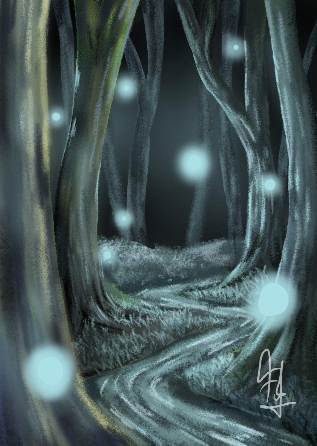 ArtStation - Fireflies in the forest